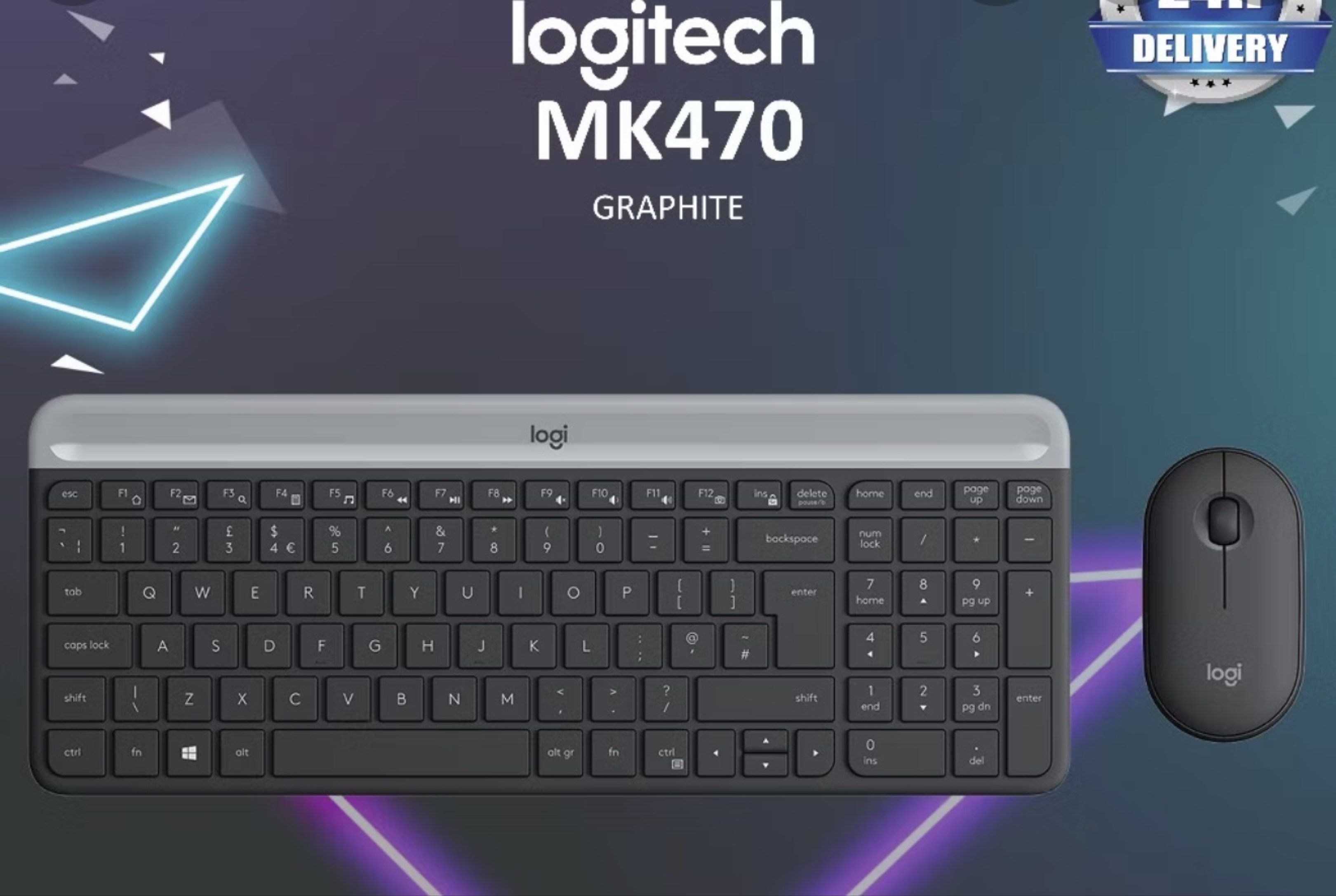 Logitech MK470 Graphite Wireless Keyboard and Mouse Combo, Computers ...