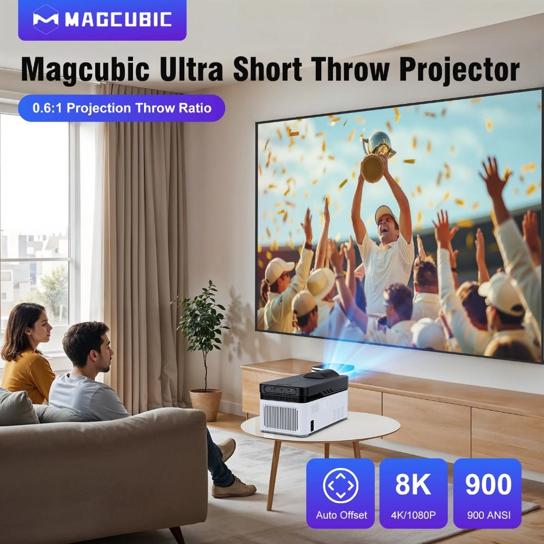 Magcubic 8K Ultra Short Throw Projector with Auto Offset 4K 1080P ...