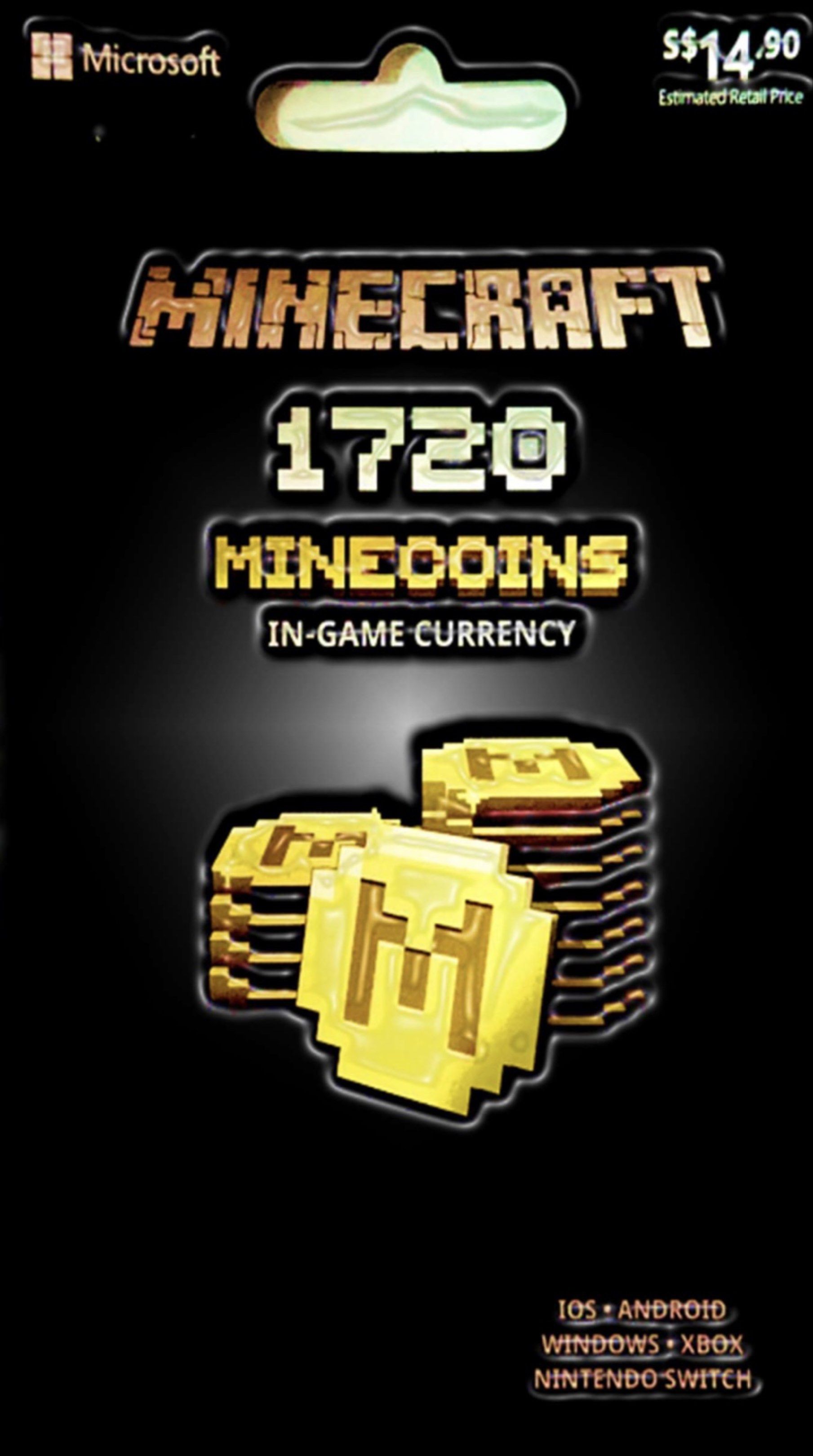 Minecraft 1720 Minecoins Gift Card, Hobbies & Toys, Toys & Games on ...