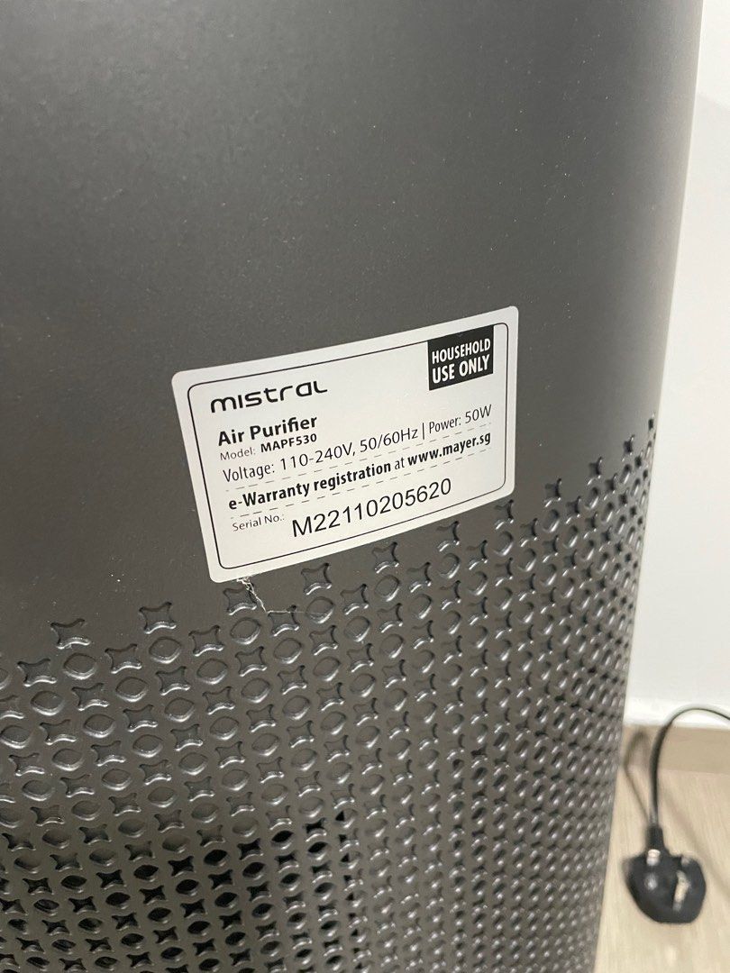 Mistral Air Purifier MAPFS30, TV & Home Appliances, Air Purifiers ...