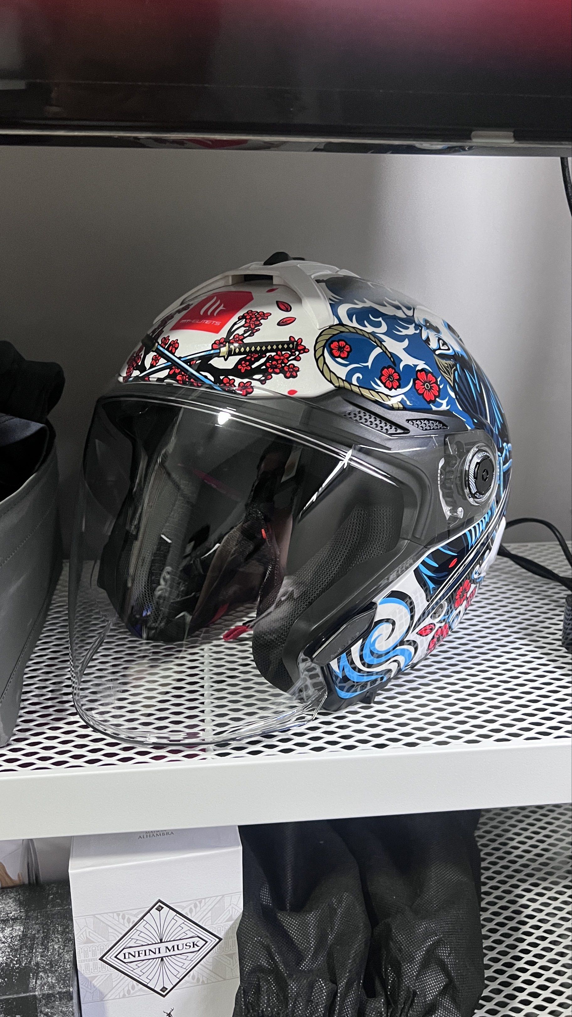 MT Helmet Cosmo Panda, Motorcycles, Motorcycle Apparel on Carousell
