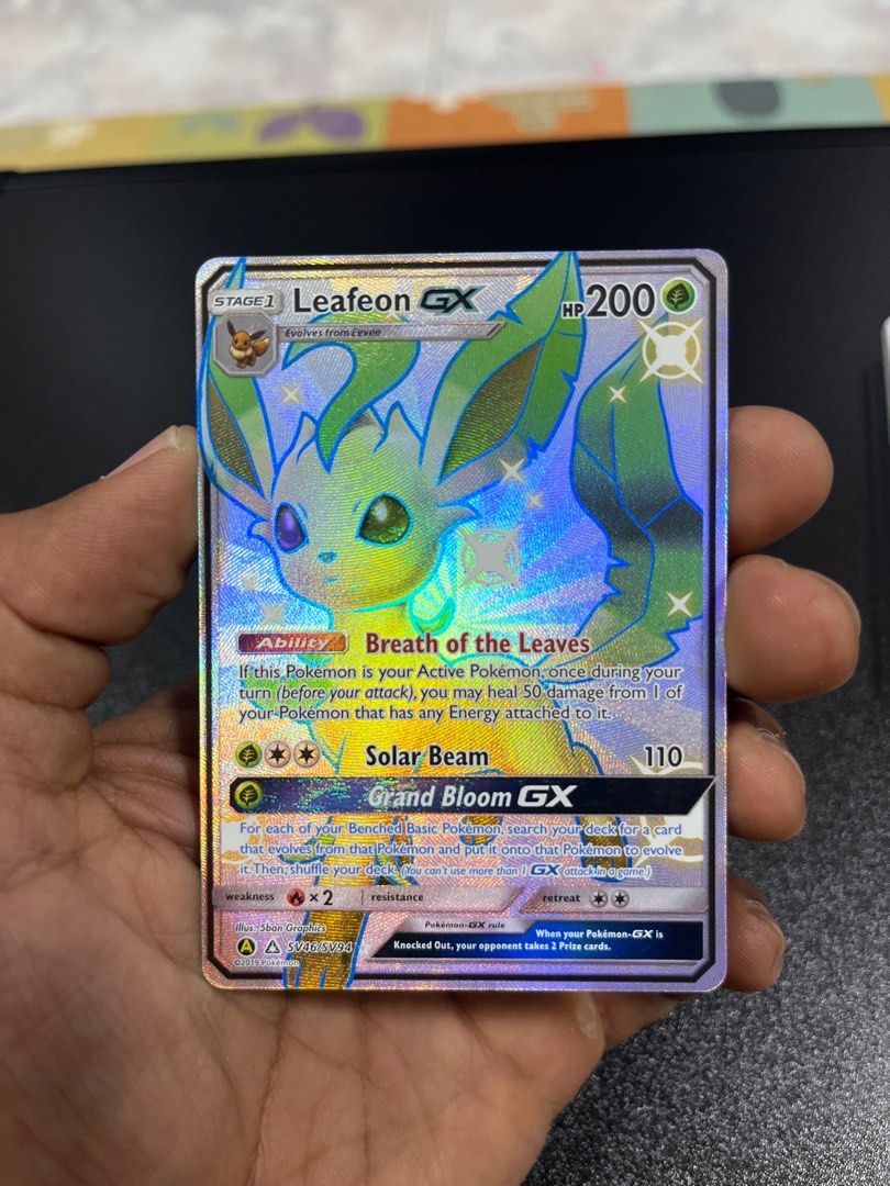 Pokemon TCG: Leafeon GX - Shiny, Hobbies & Toys, Toys & Games on Carousell