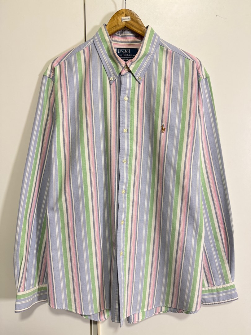 Polo Ralph Lauren Oxford candy stripe shirt, Men's Fashion, Tops & Sets ...