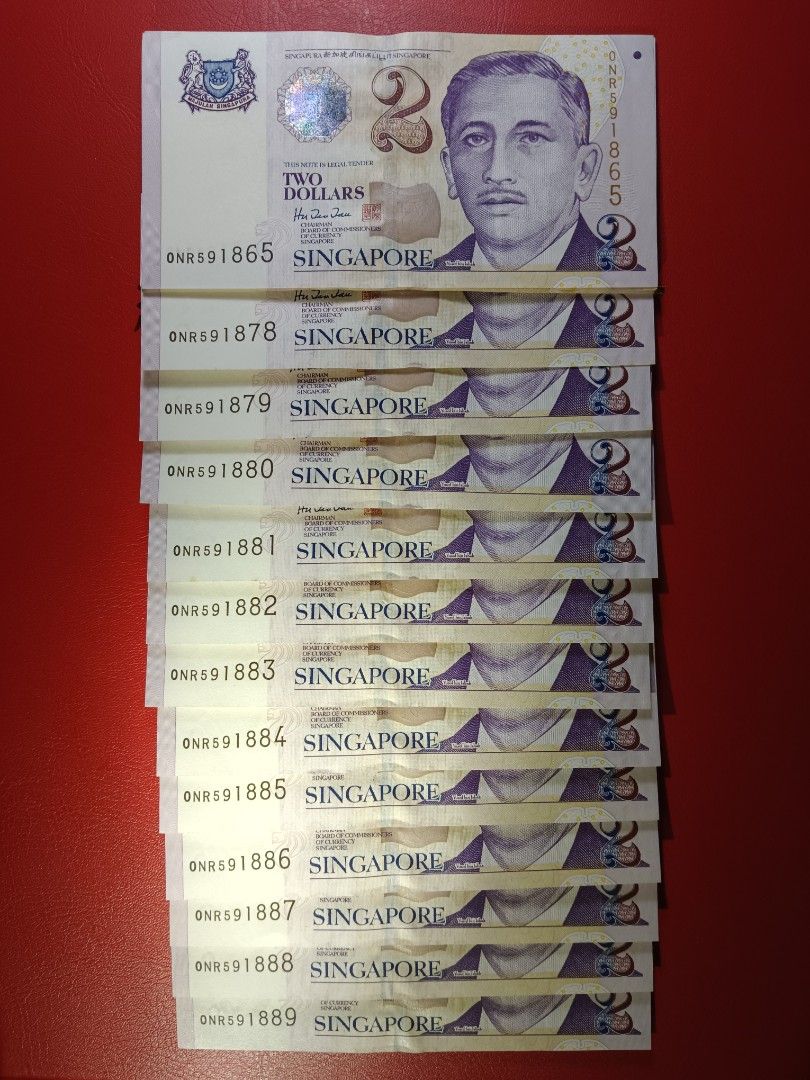 Portrait First Series $2 Paper Banknotes (25 Consecutive Numbers ...