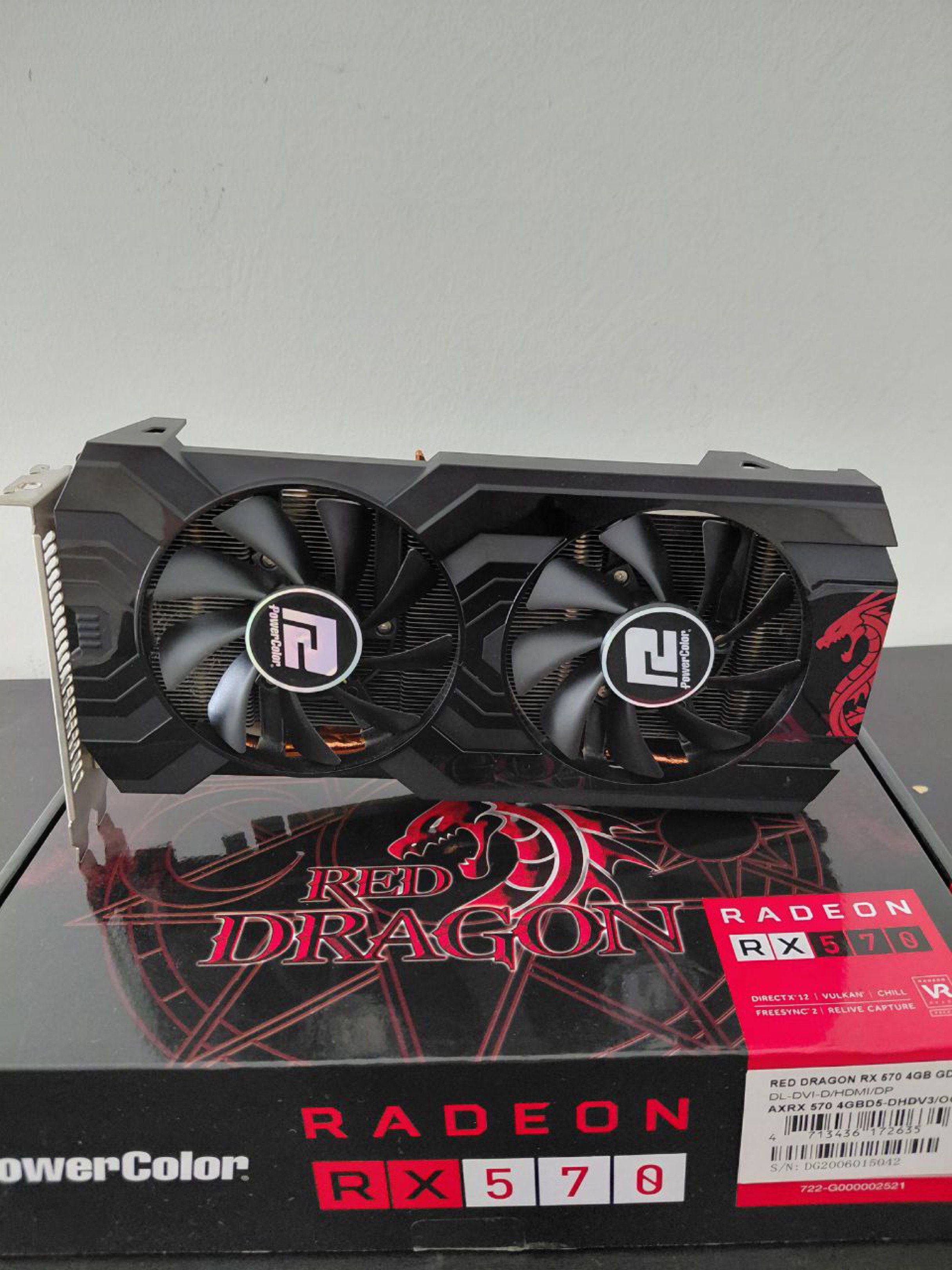 PowerColor Radeon RX 570 4GB Red Dragon Graphics Card, Computers & Tech ...
