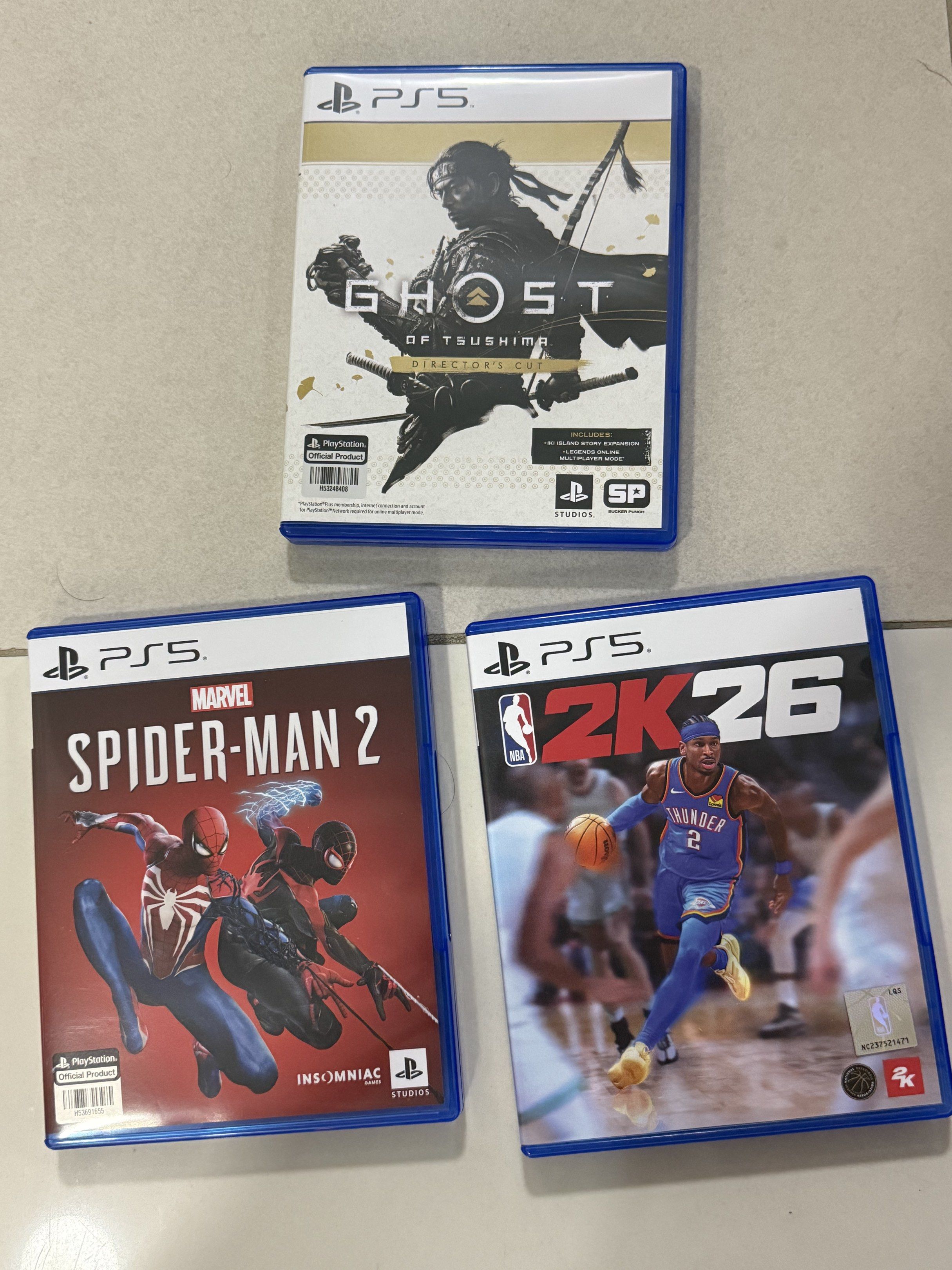 PS5 Ghost of Tsushima Spider Man 2 NBA 2k26, Video Gaming, Video Games ...