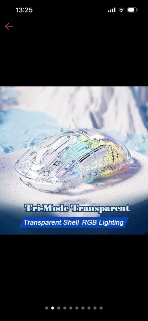 Q8 Crystal Wireless mouse Tri-Mode Transparent RGB Gaming Mouse ...