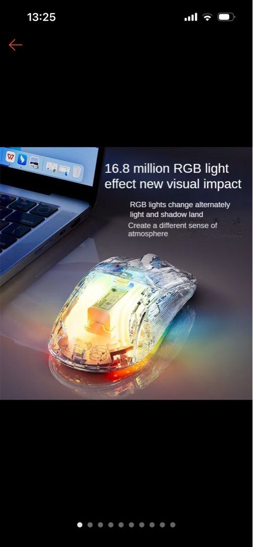Q8 Crystal Wireless mouse Tri-Mode Transparent RGB Gaming Mouse ...