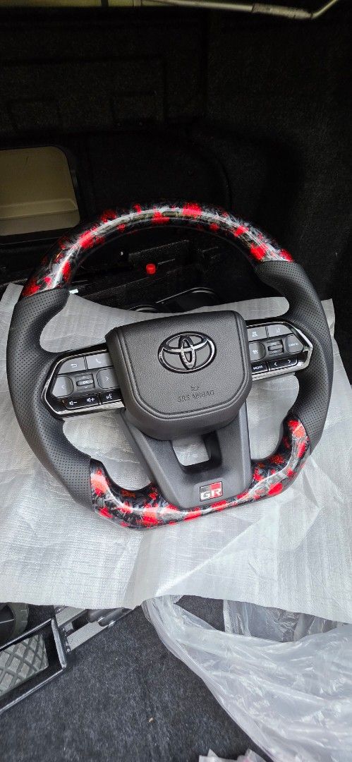 Red Carbon Toyota GR Steering Wheel Universal, Car Accessories ...