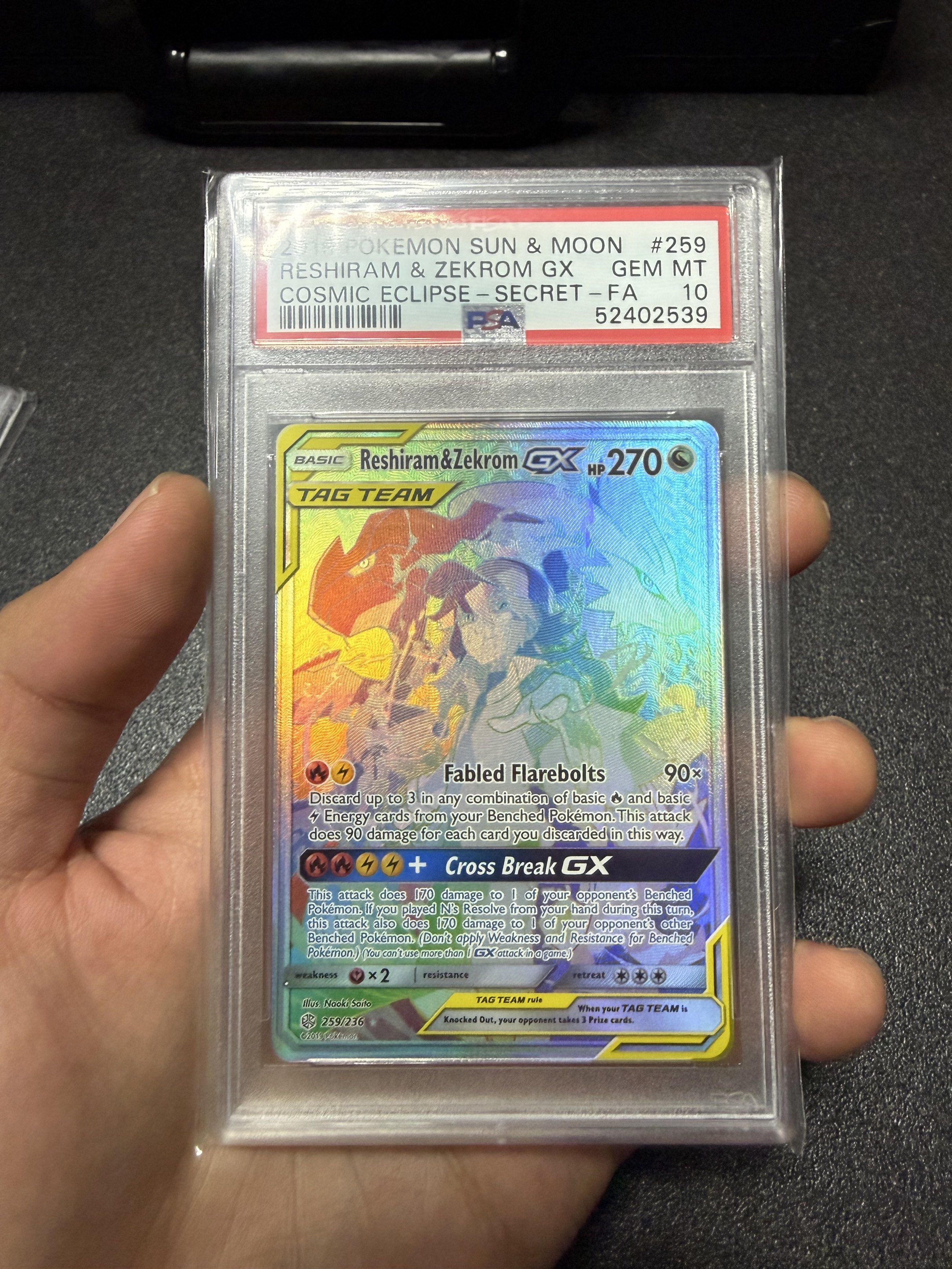 Reshiram & Zekrom GX Cosmic Eclipse PSA 10 sequential, Hobbies & Toys ...