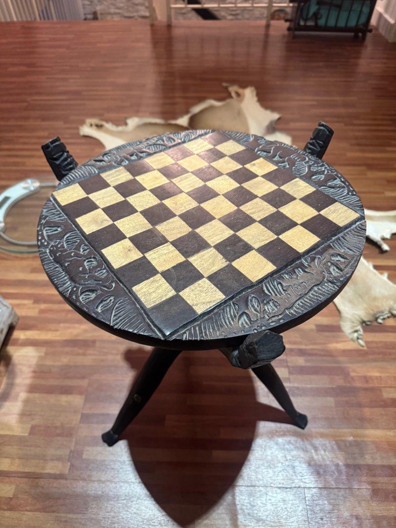 Teak wood standing chess set, Furniture & Home Living, Home Decor ...