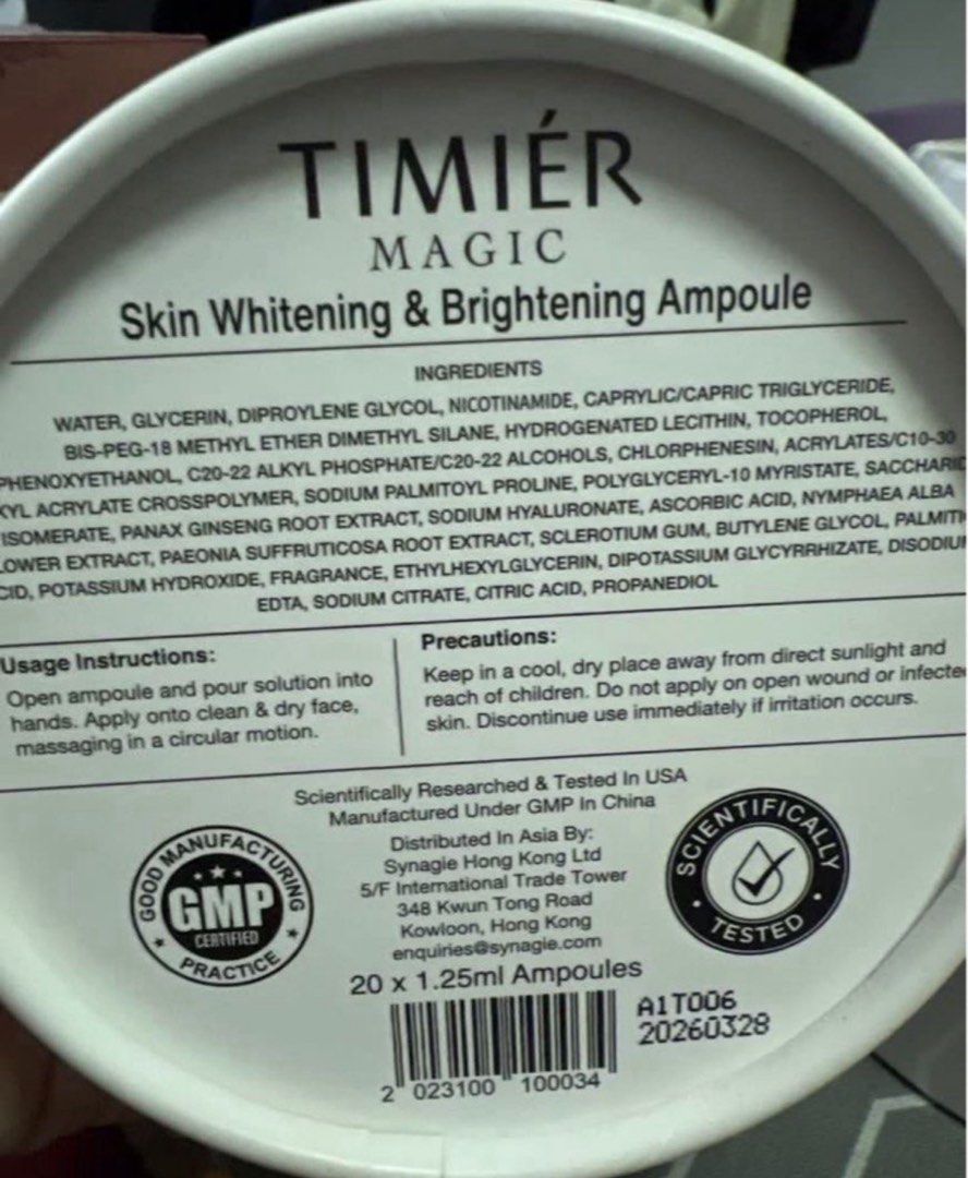 Timier Magic Skin Whitening & Brightening Ampoule, Beauty & Personal ...