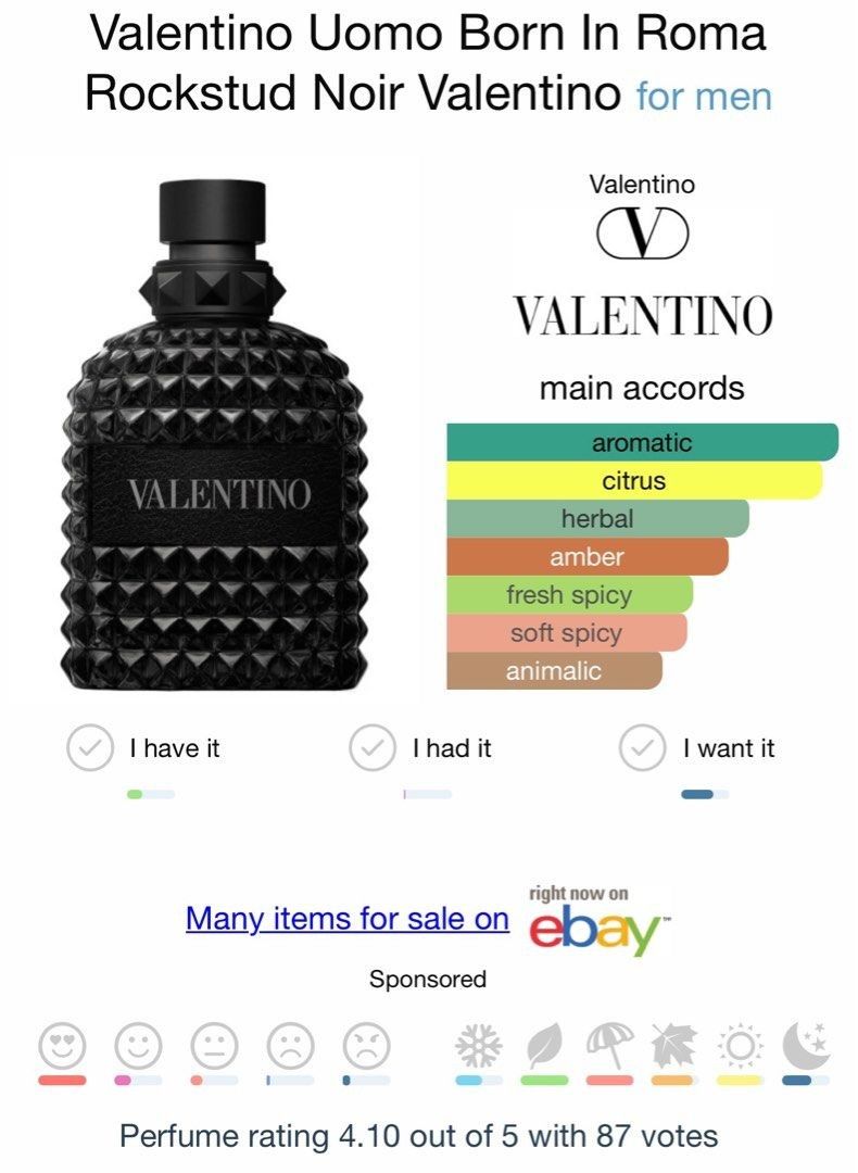 Valentino Uomo Born in Roma Rockstud Noir 100ml, Beauty & Personal Care ...