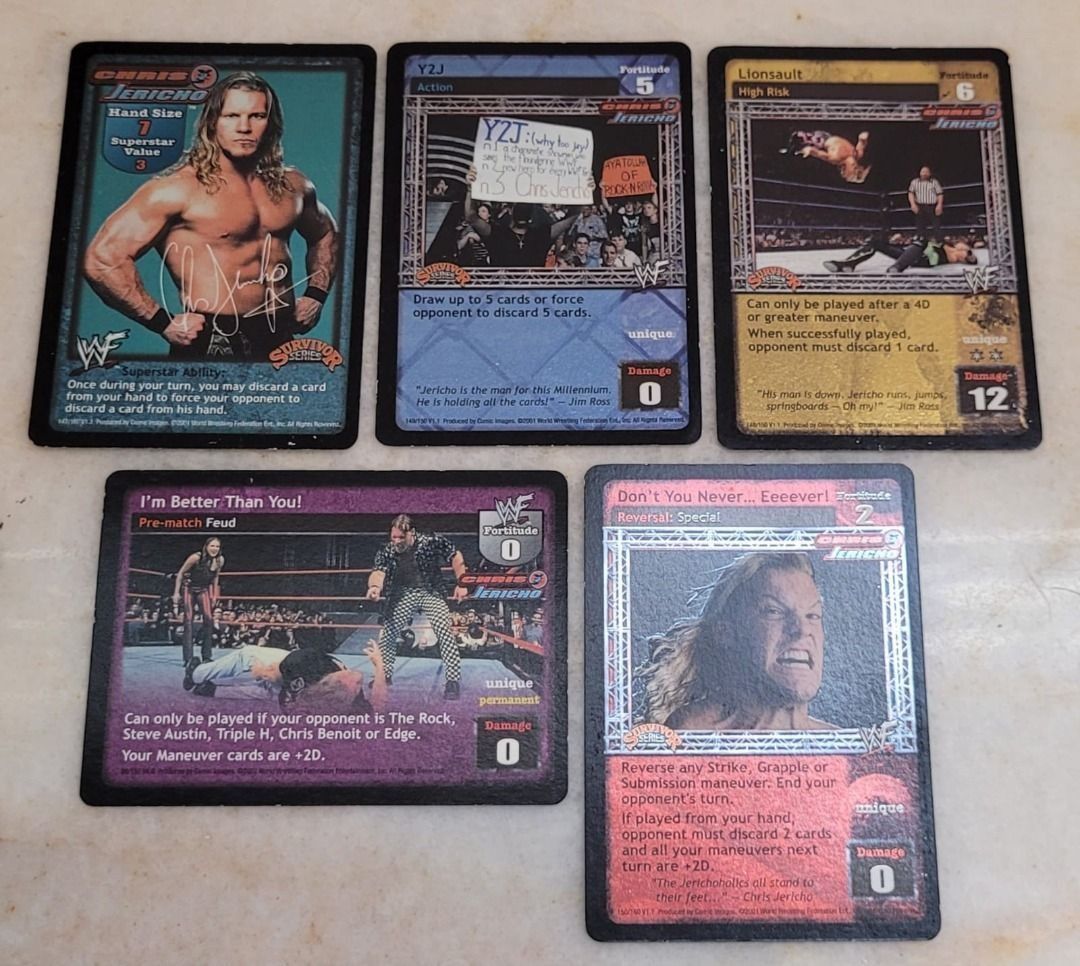 Vintage WWF Raw Deal Chris Jericho Cards | Survivor Series Foil Set ...