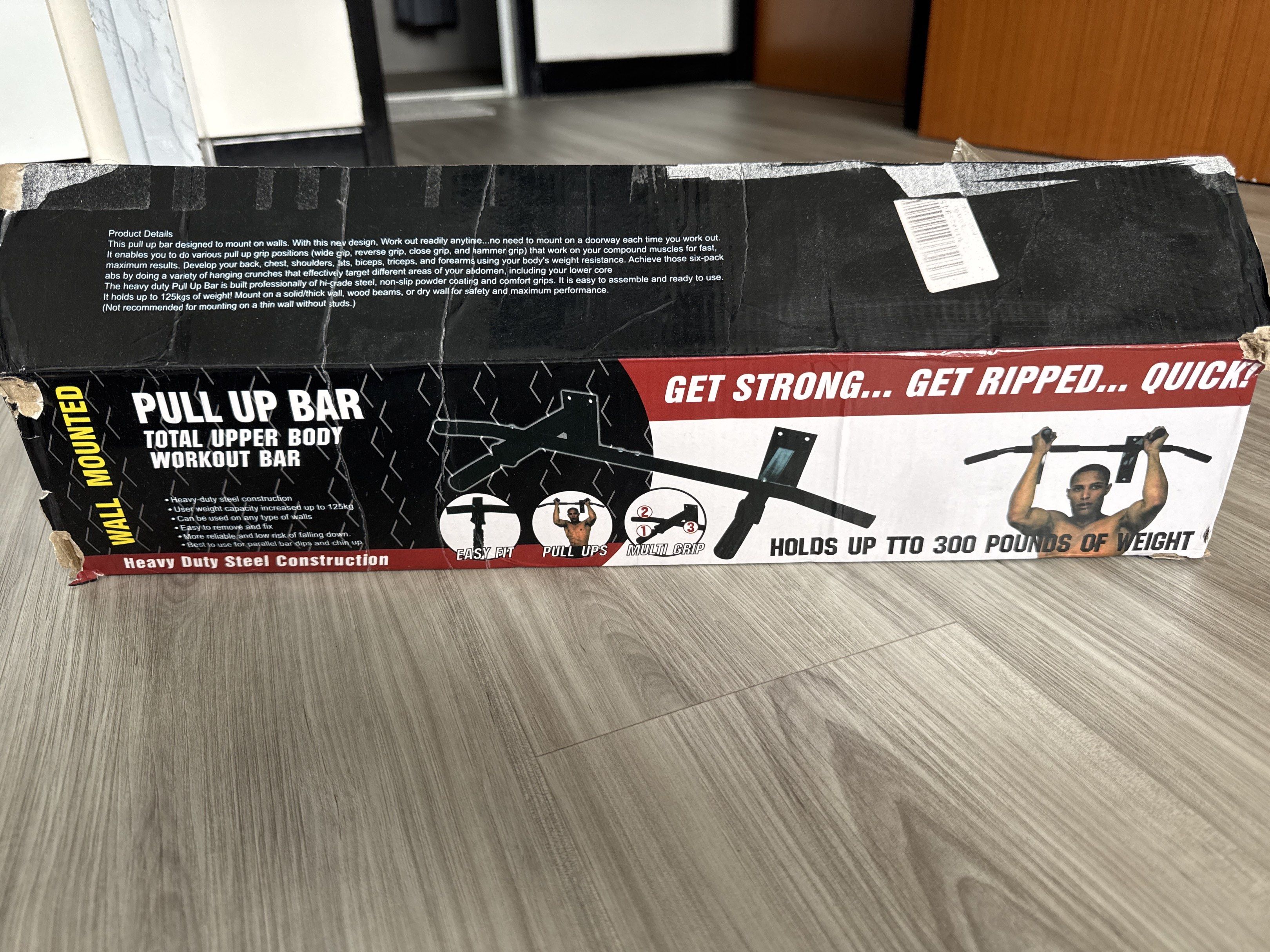 Wall Mounted Pull Up Bar - Heavy Duty, Sports Equipment, Exercise ...