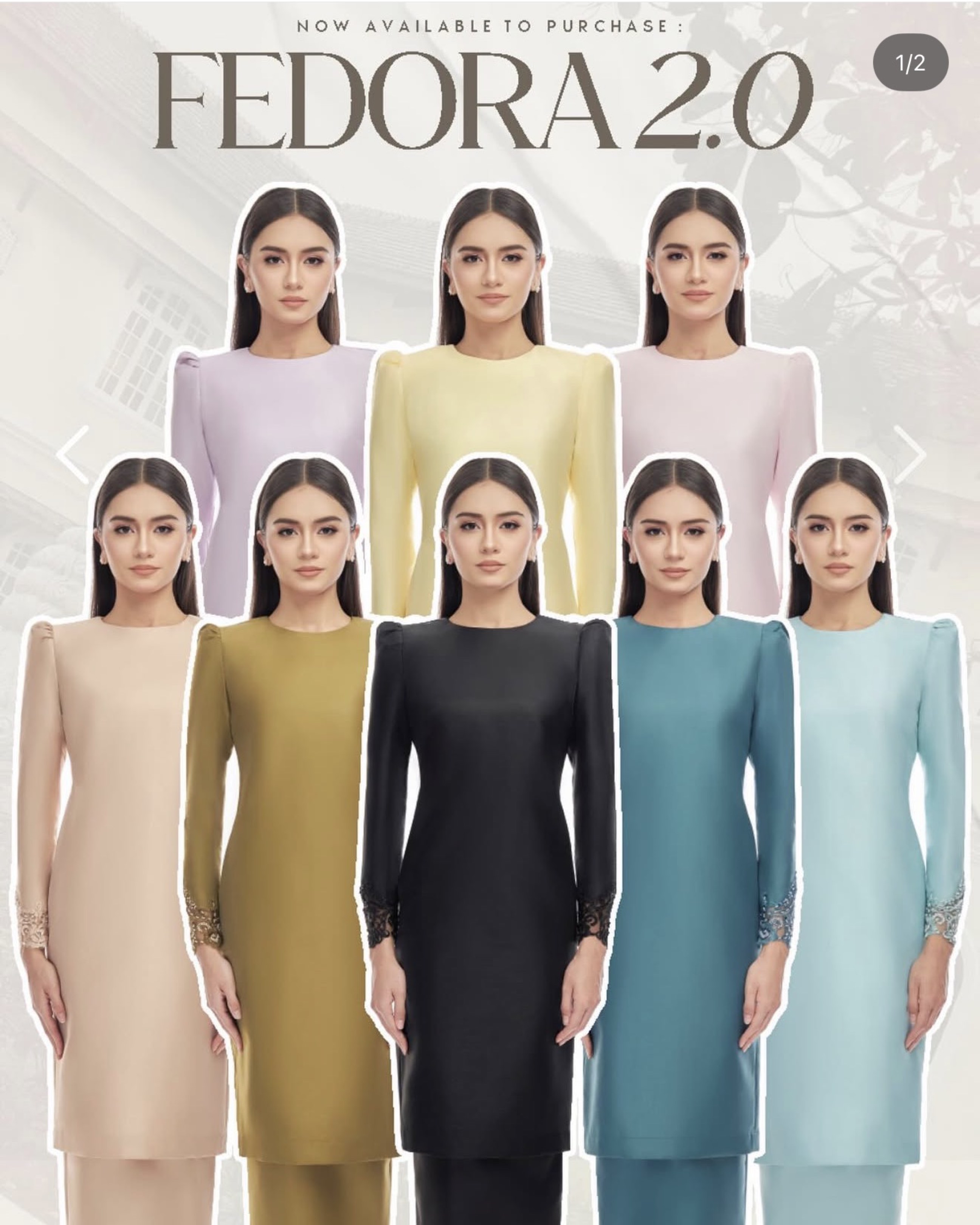 Wanzar Fedora kurung 2.0 in Olive, Women's Fashion, Muslimah Fashion ...