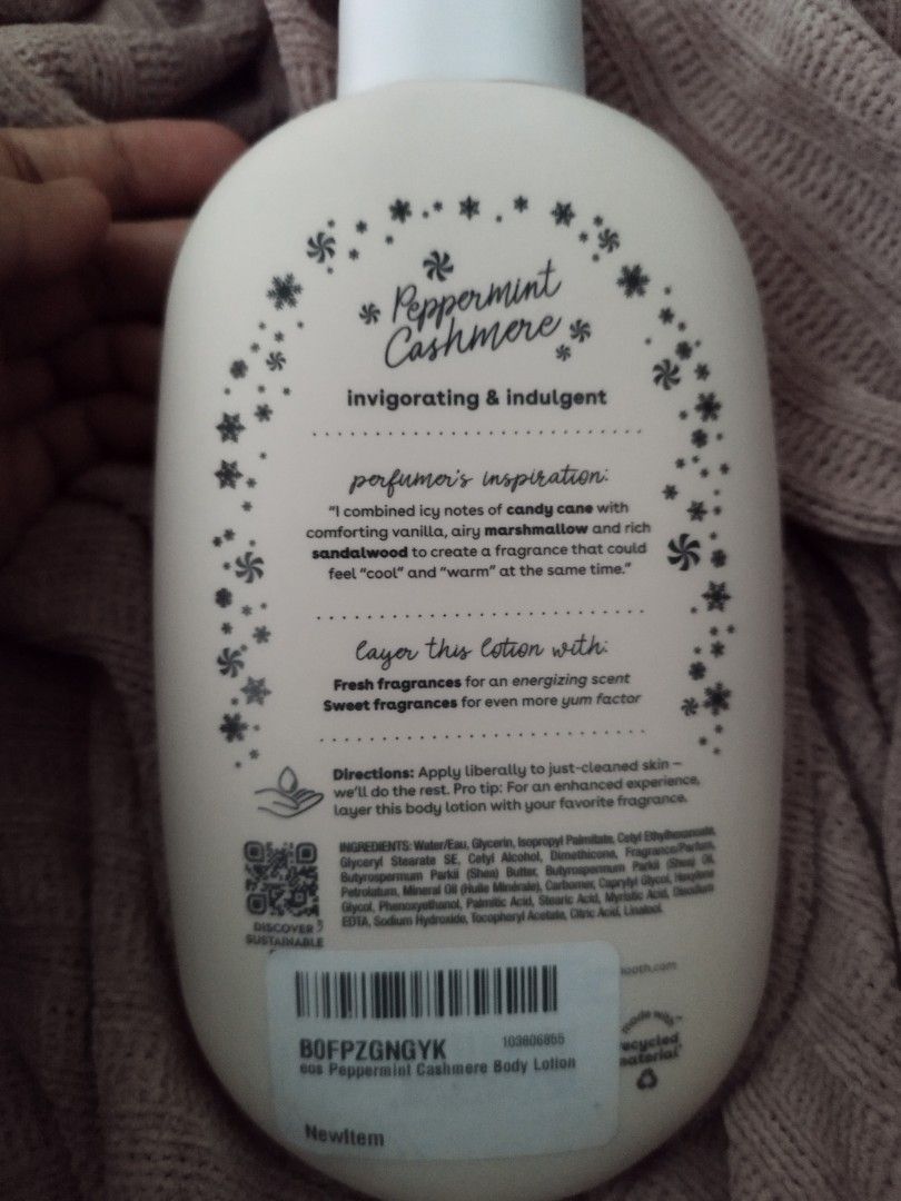 eos Peppermint Cashmere Body Lotion 473ml with FREEBIES, Beauty ...