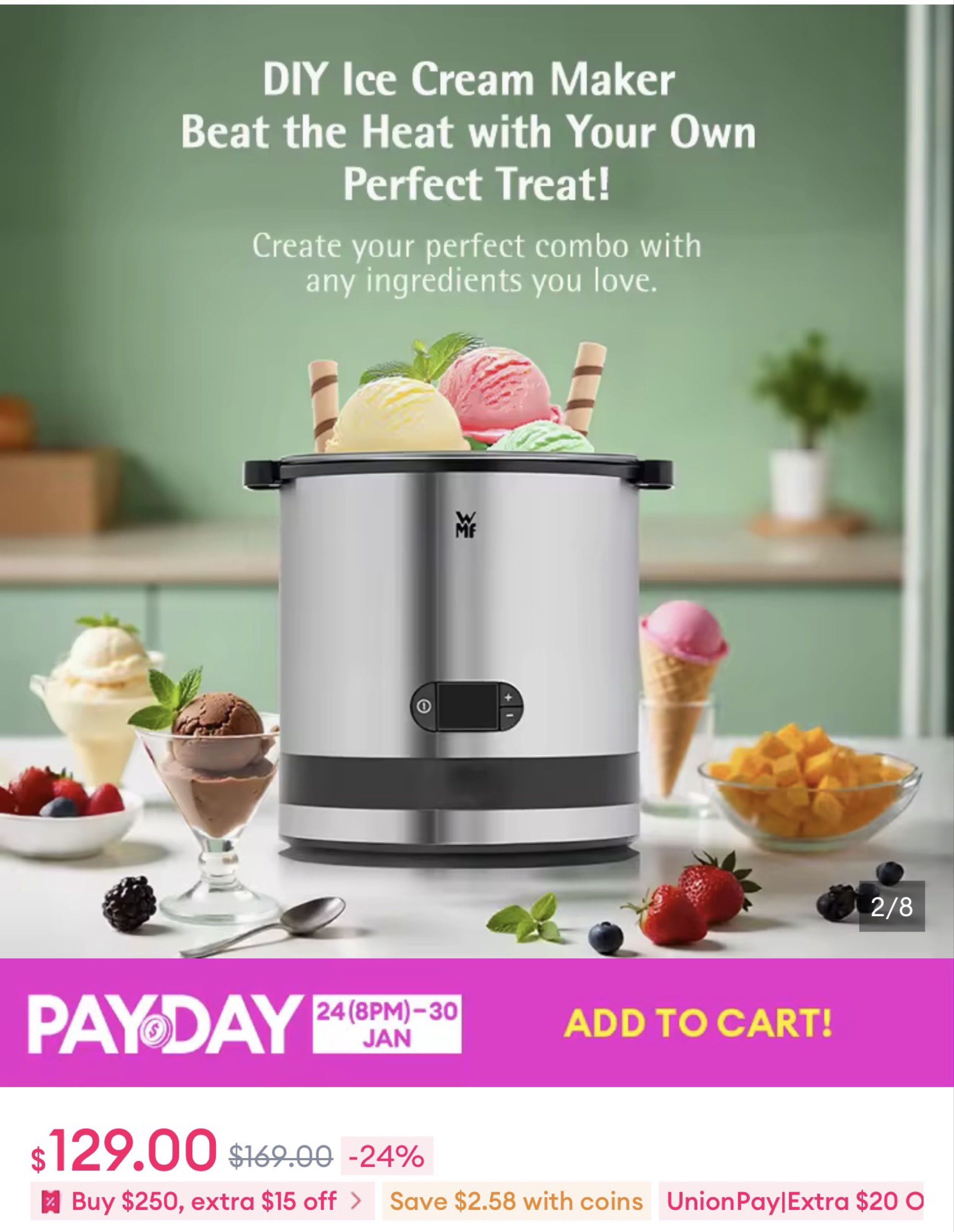 WMF DIY Ice Cream Maker, TV & Home Appliances, Kitchen Appliances, Ice ...