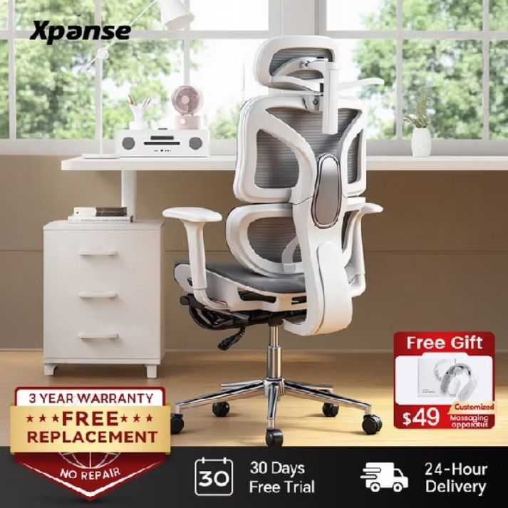Xpanse Ergonomic Office Chair - White, Furniture & Home Living ...