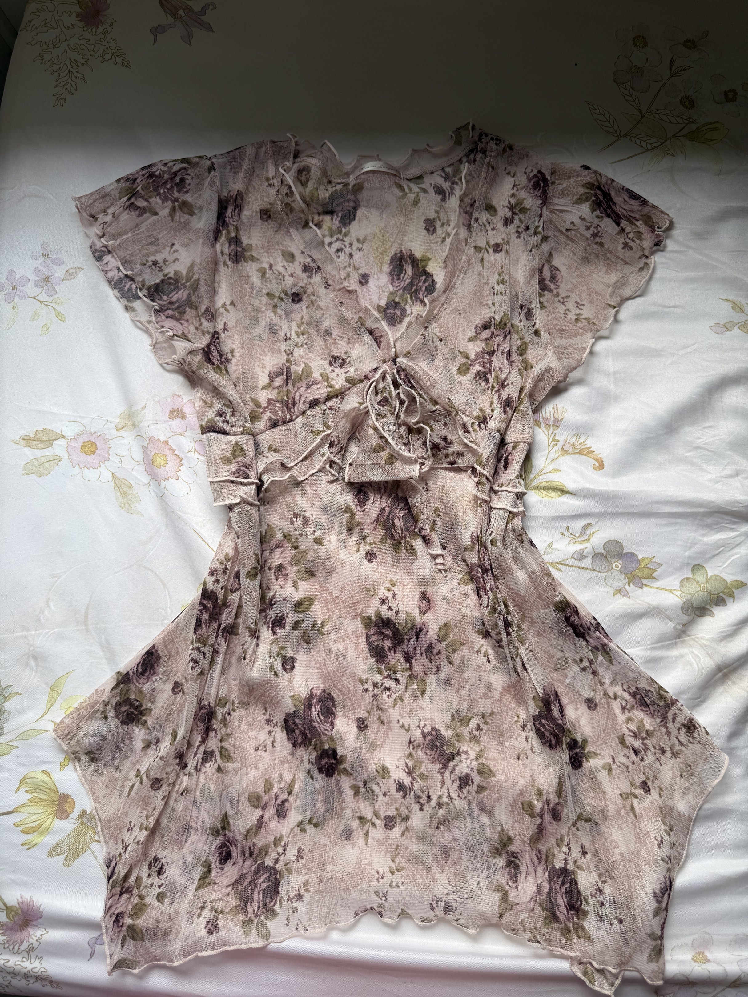 Y2K floral top MORIKEI fairy core, Women's Fashion, Tops, Shirts on ...