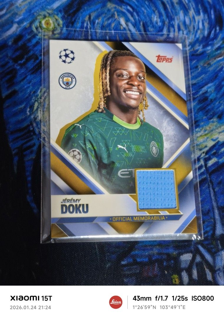1:50 tins. RARE. Topps Match Attax 2023/24 Jeremy Doku Jersey Relic ...