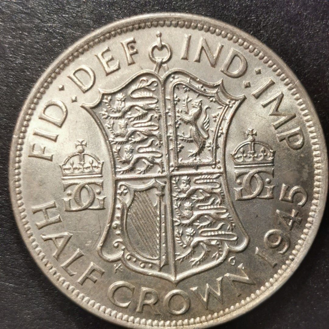 1945 British Half Crown Coin 1st Type (UNC), Hobbies & Toys ...