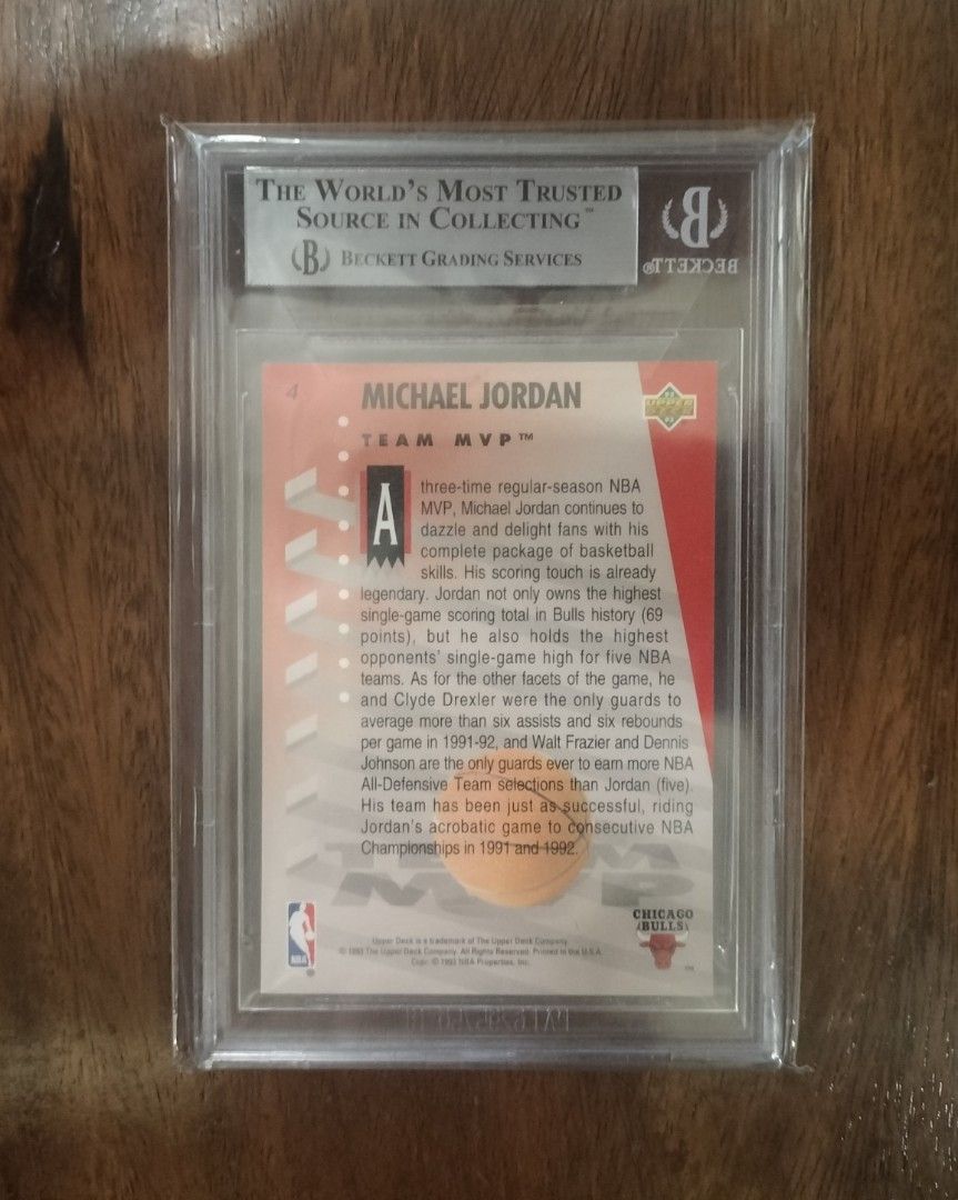 1992 UD Michael Jordan MVP Holograms #4 BGS 9, Hobbies & Toys ...