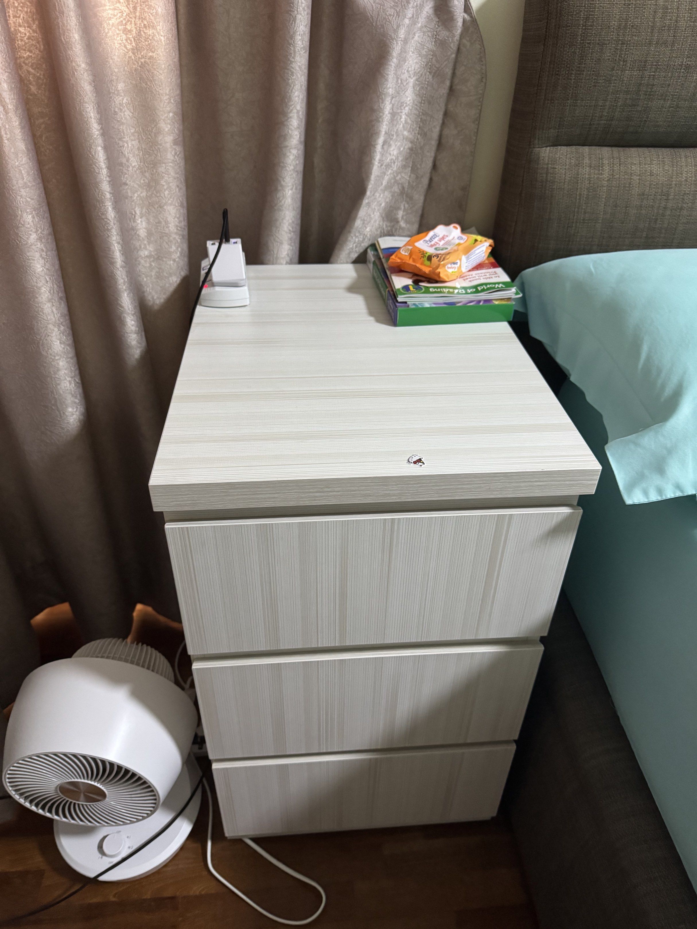 Wooden 3-Drawer Bedside Table, Furniture & Home Living, Furniture ...