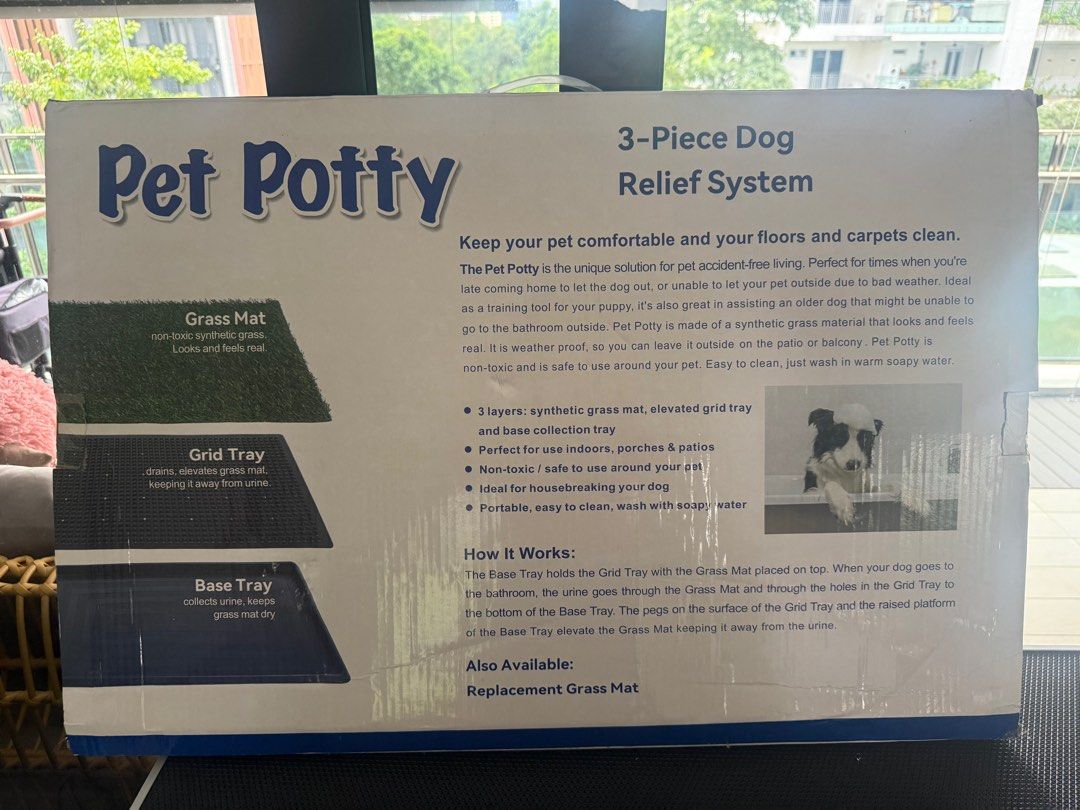 🆕 Brand New Dog Potty Grass Pee Pad / Toilet Tray – Indoor (51 × 76 cm ...