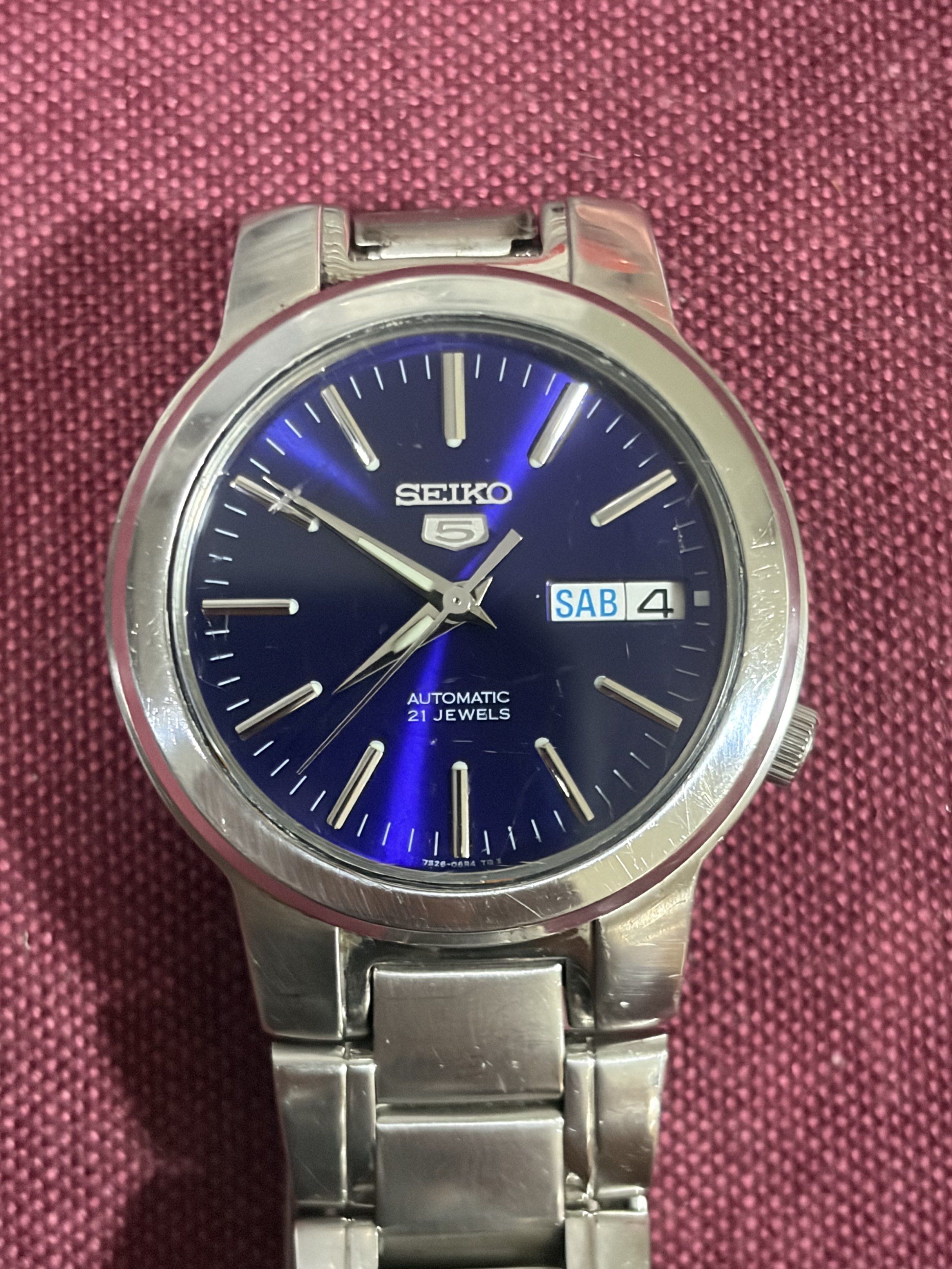🔥 Seiko 5 Automatic 7S26 | “Electric Blue” Dial | SNKA05K1 | Glassback ...