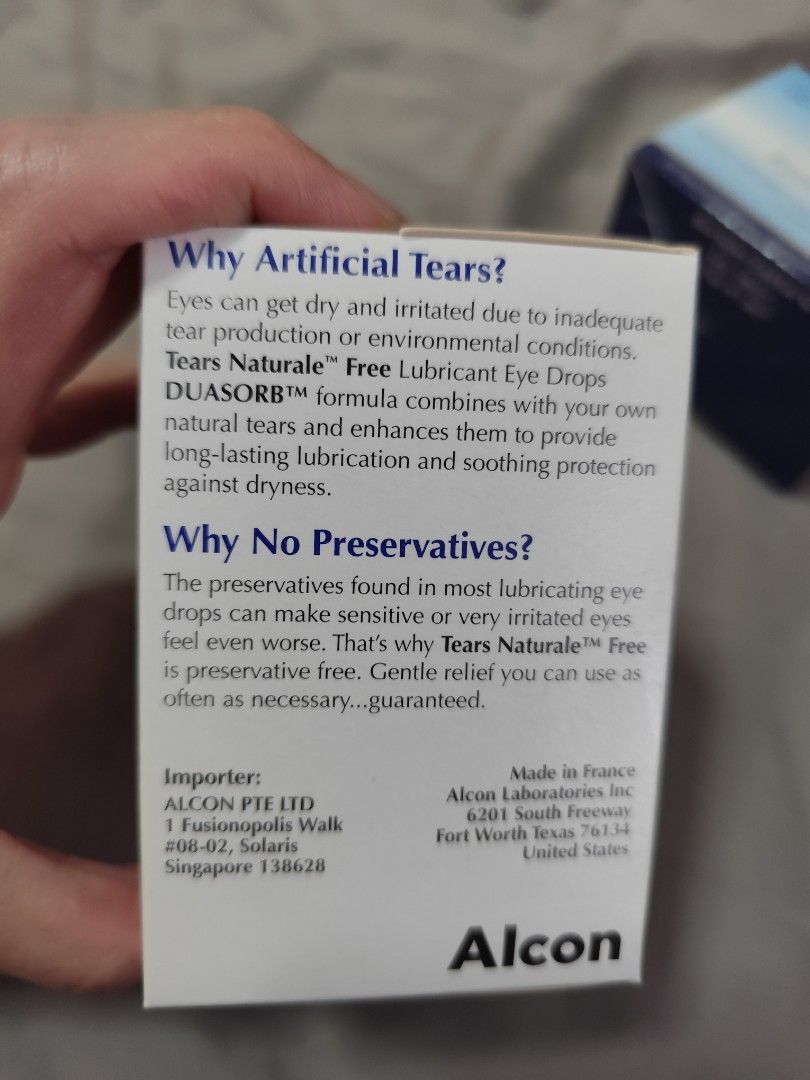 Alcon Tears Naturale Free Lubricant Eye Drops, Beauty & Personal Care ...