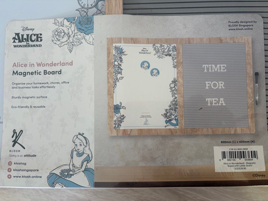 Alice in Wonderland Magnetic Board with Letter Board, Hobbies & Toys ...