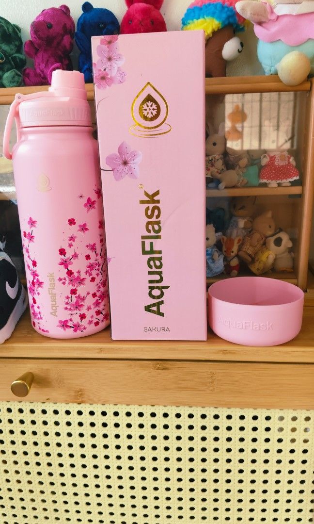 AquaFlask 32Oz:SAKURA BALIET PINK, BRANDNEW WITH BOX and FREE SILICONE ...