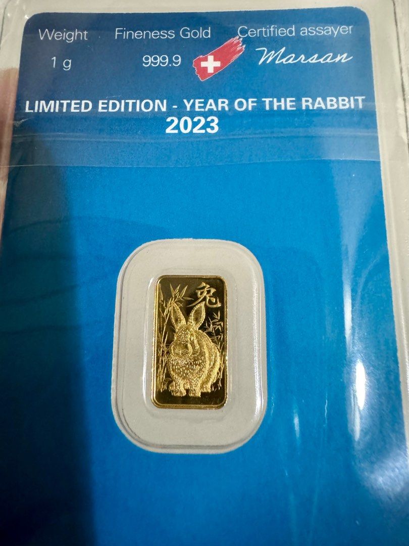 Argor Heraeus 1gram Gold Bar Lunar Year Rabbit, Hobbies & Toys ...