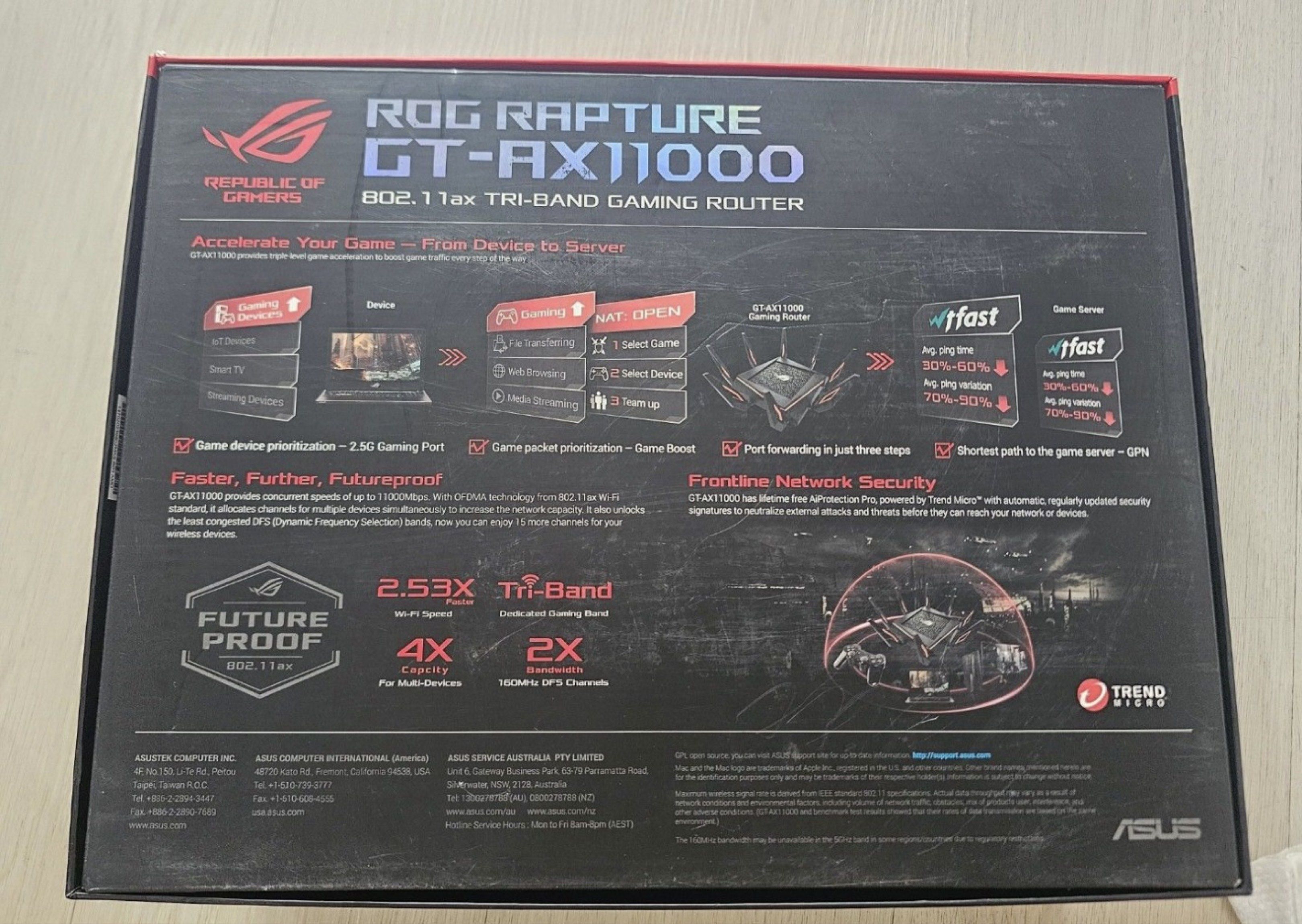ASUS ROG Rapture GT-AX11000 Tri-Band Gaming Router, Computers & Tech ...