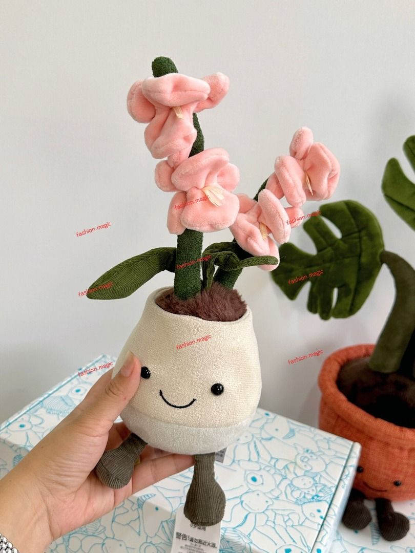 💕💯Authentic Jellycat Orisa Orchid Plush Potted Plant – Fun Pink Floral ...