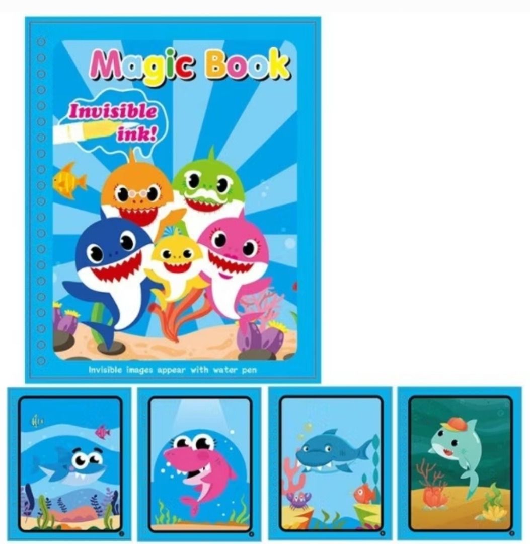 Baby shark Magic water book | Goodies, Hobbies & Toys, Stationery ...
