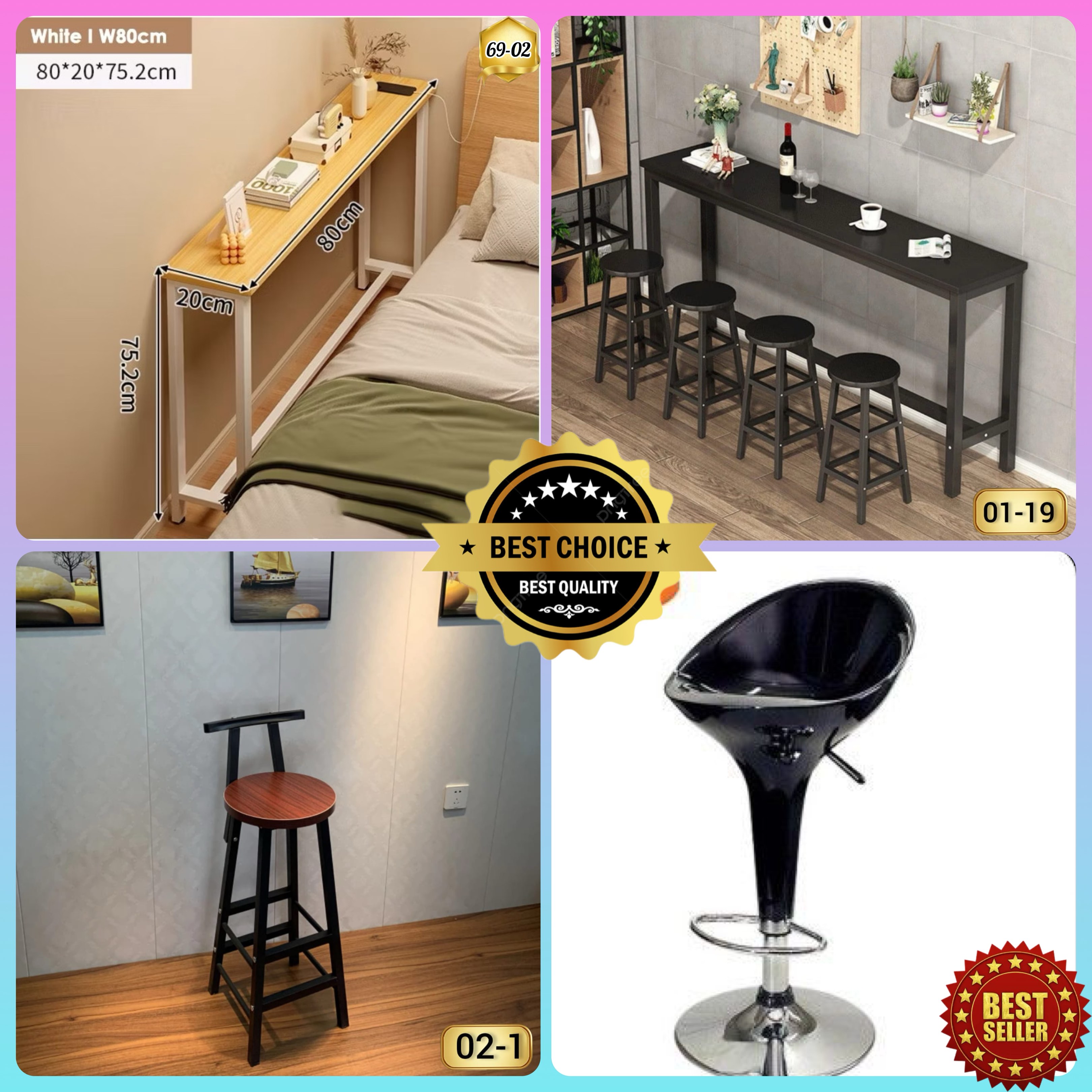 Bar Table | Storage Cabinet Organizer | Bedside Long Strip Wall Table ...