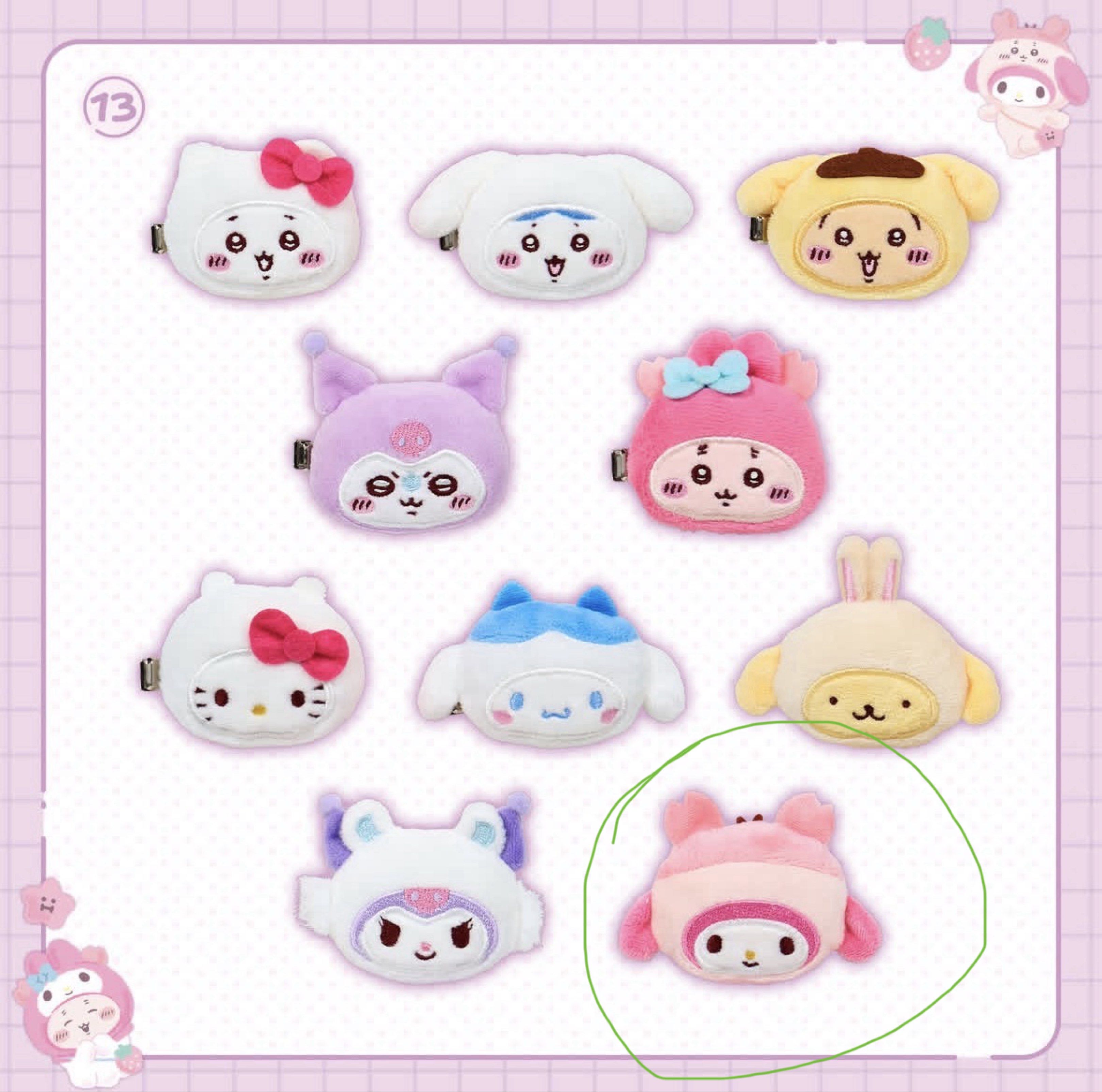Chiikawa x Sanrio collab keychain and hair clip, Hobbies & Toys, Toys ...