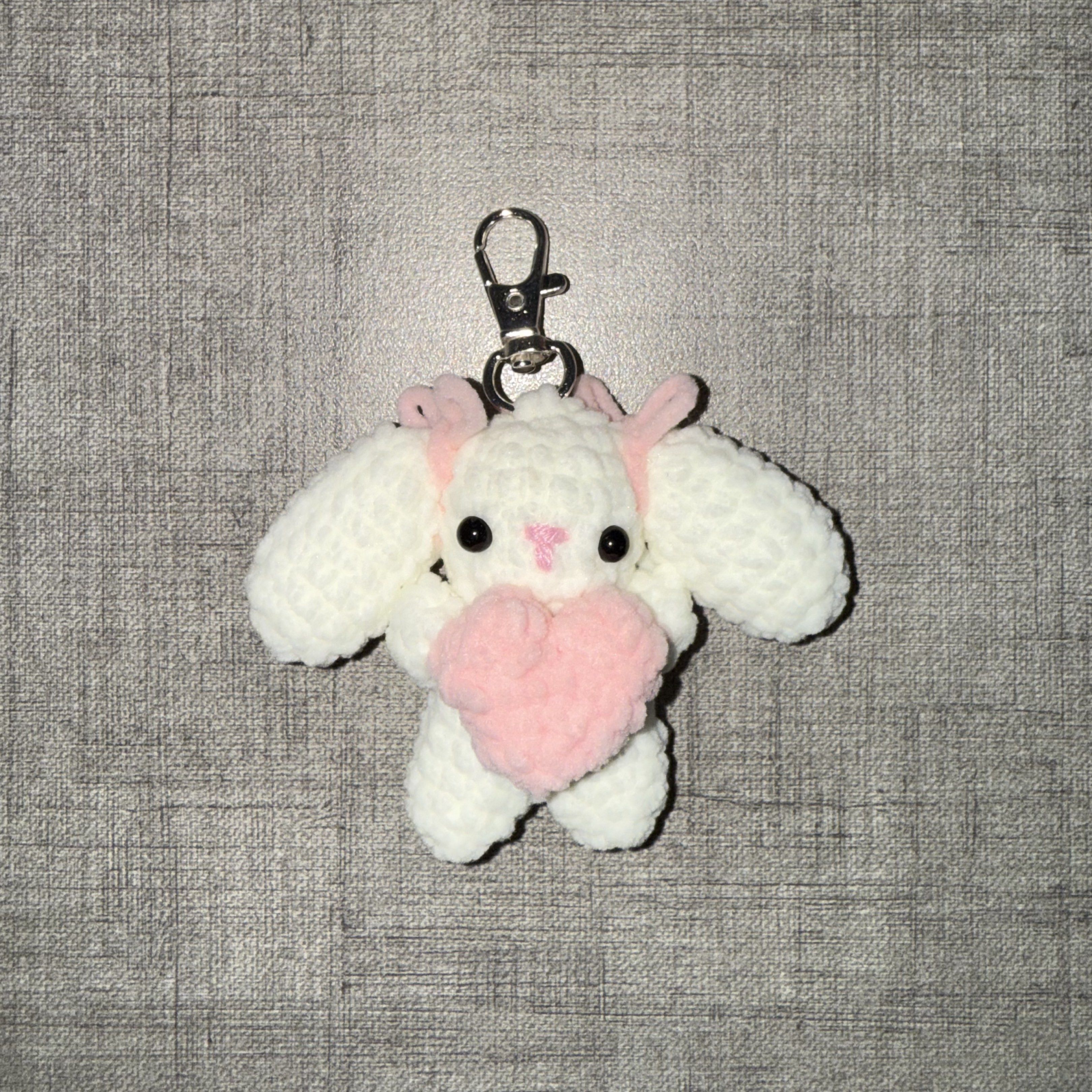 Crochet white bunny holding a heart keychain 🐇🤍💗, Hobbies & Toys ...