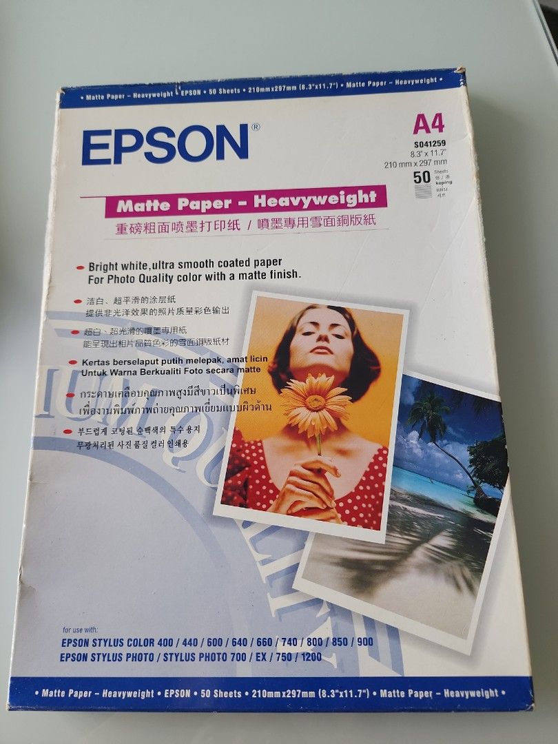 Epson Matte Paper - Heavyweight A4, Computers & Tech, Printers ...