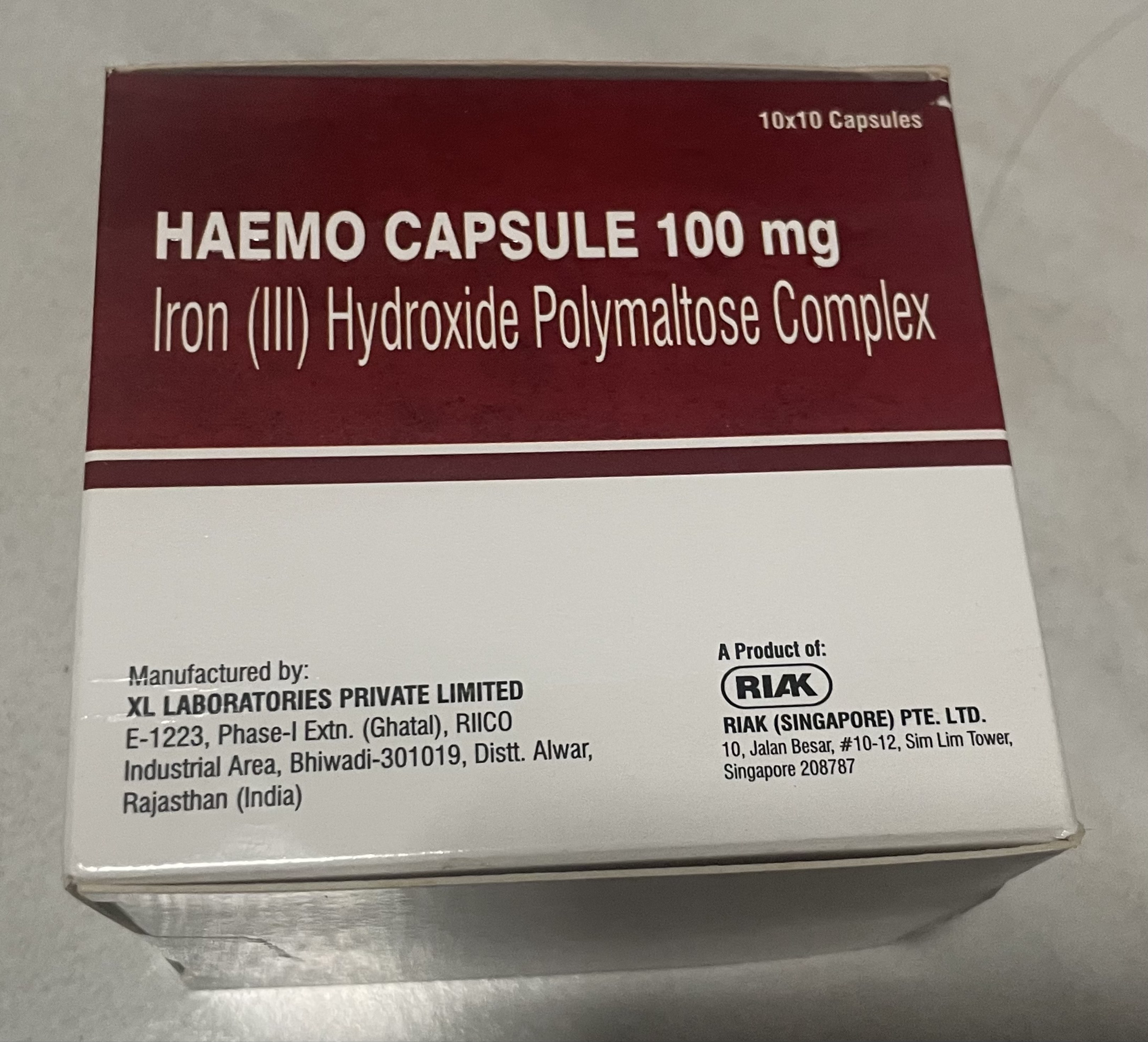 Haemo Capsule 100mg Iron Supplement, Health & Nutrition, Health ...