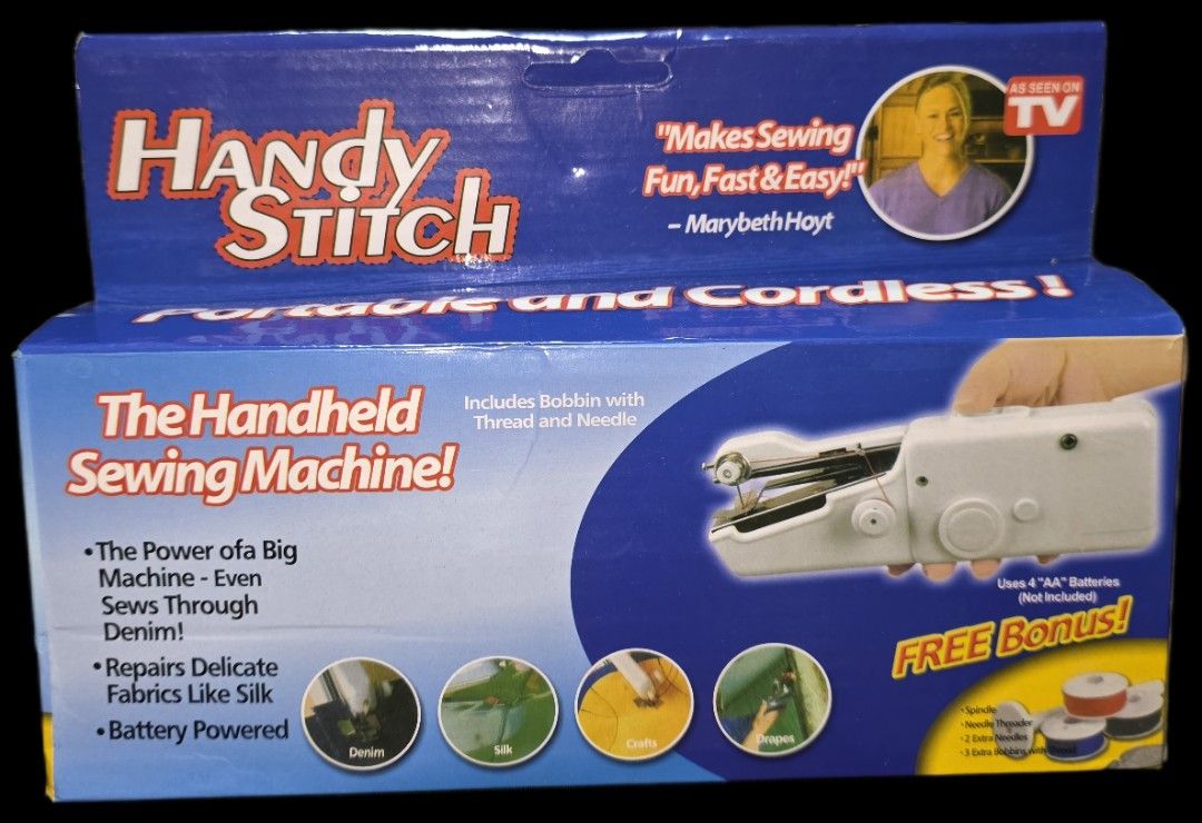 Handy Stitch Handheld Sewing Machine - Portable & Cordless, TV & Home ...