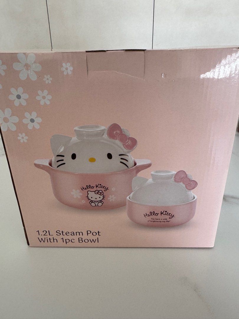 Hello Kitty 1.2L Steam Pot with Bowl, Furniture & Home Living ...