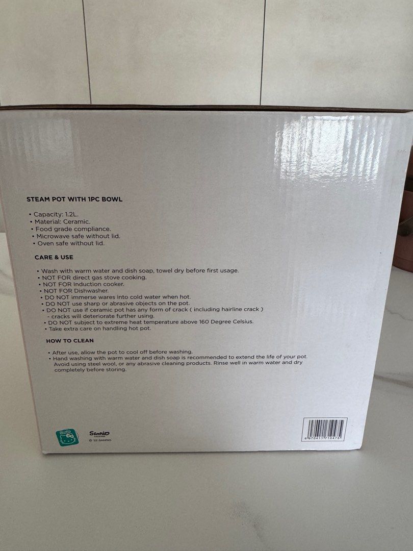 Hello Kitty 1.2L Steam Pot with Bowl, Furniture & Home Living ...