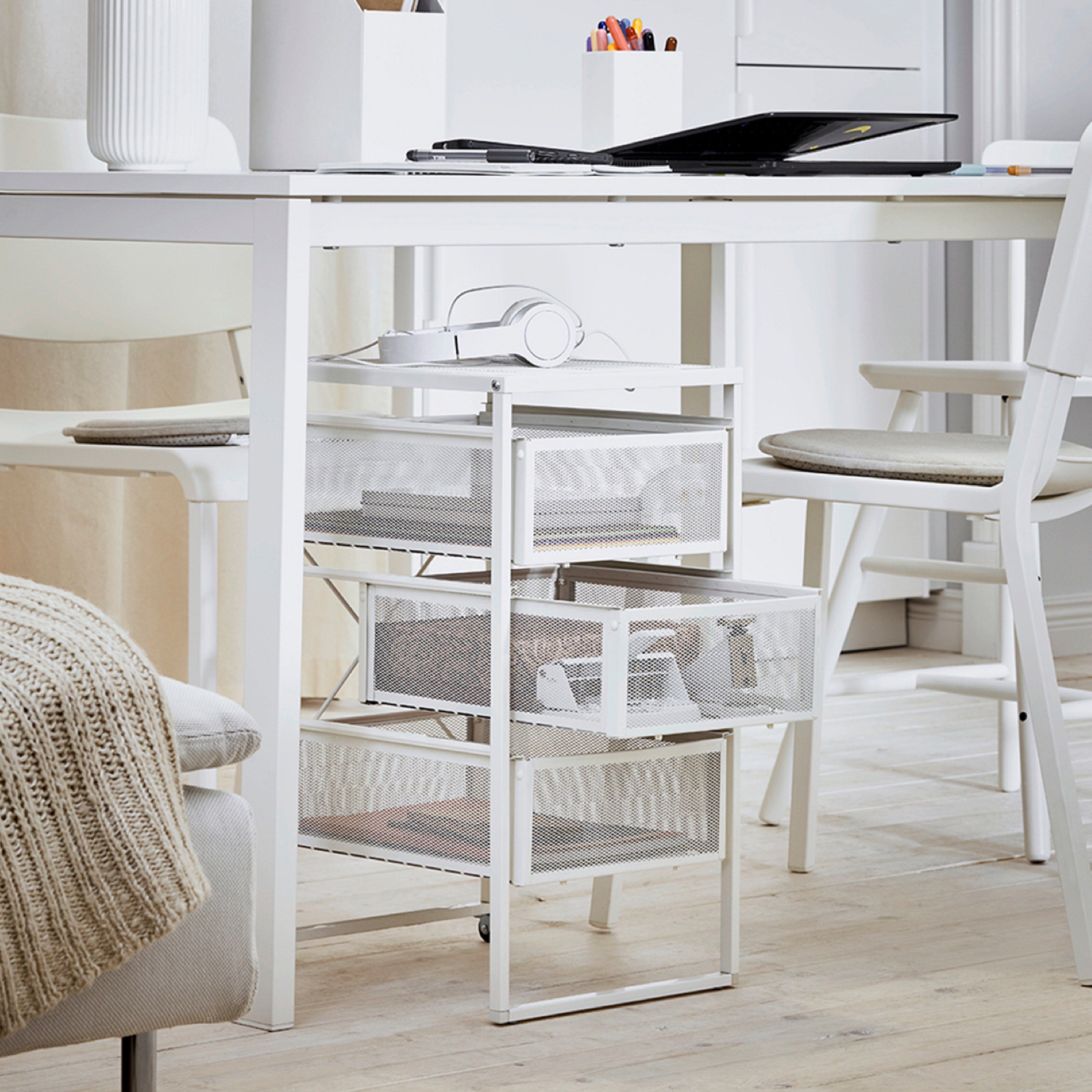 IKEA White Metal Drawer Storage, Furniture & Home Living, Home ...