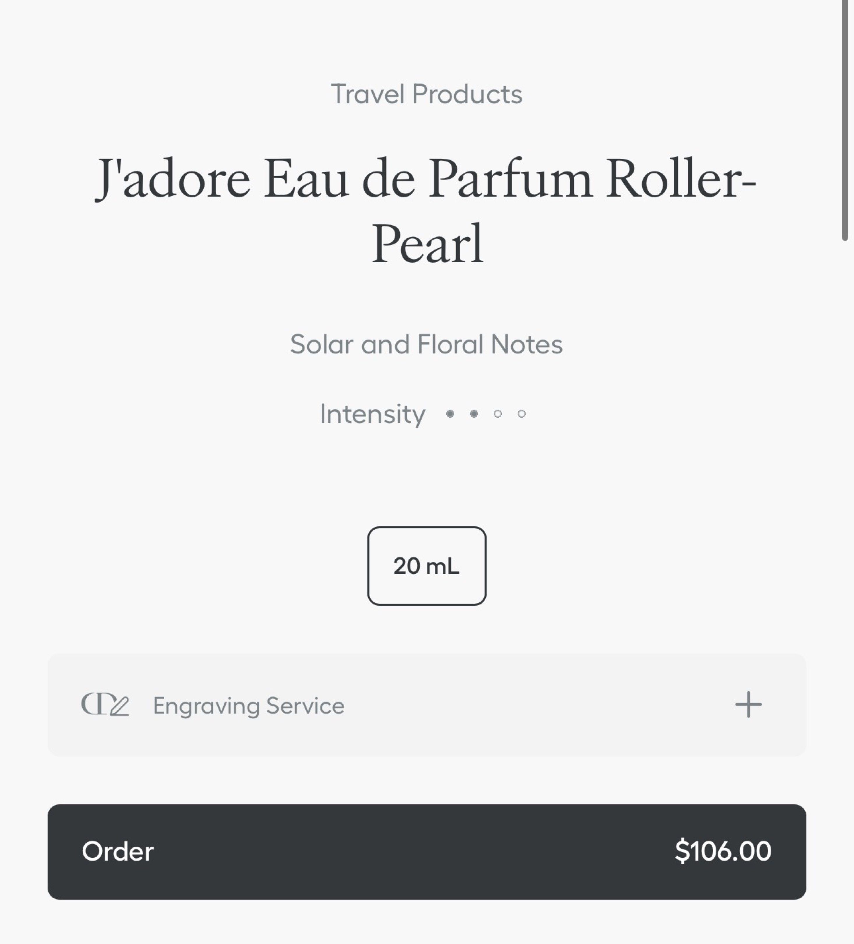 J'adore Eau de Parfum Roller-Pearl, Beauty & Personal Care, Fragrance ...