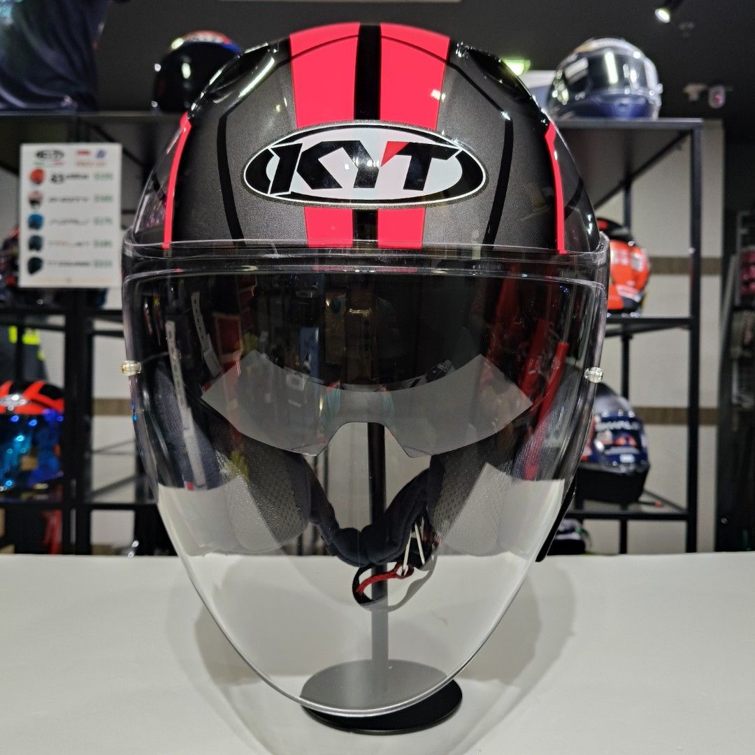 KYT NFJ MOTION PINK HELMET, Motorcycles, Motorcycle Apparel on Carousell