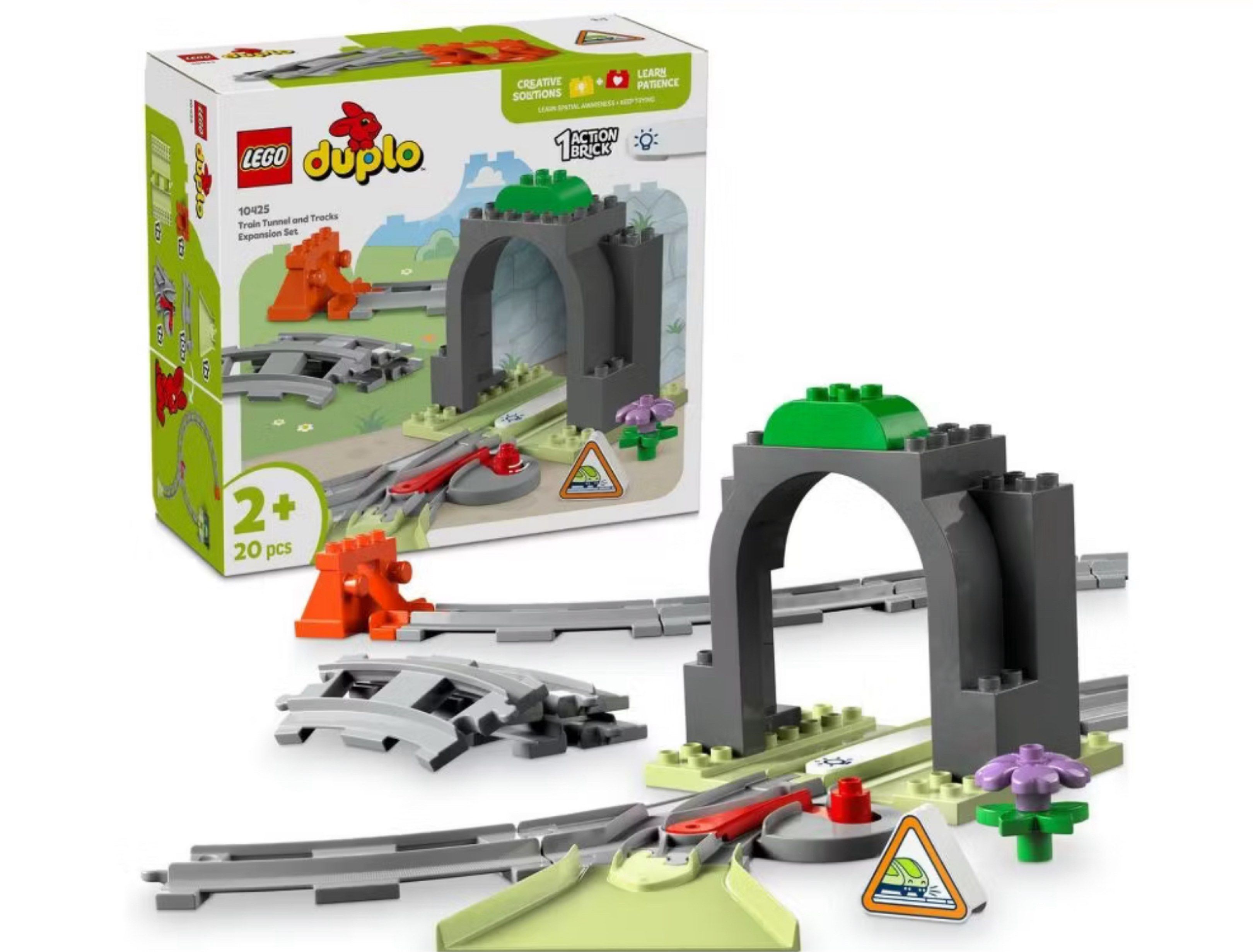 LEGO DUPLO Town 10425 Train Tunnel and Tracks Expansion Set (20 Pieces ...