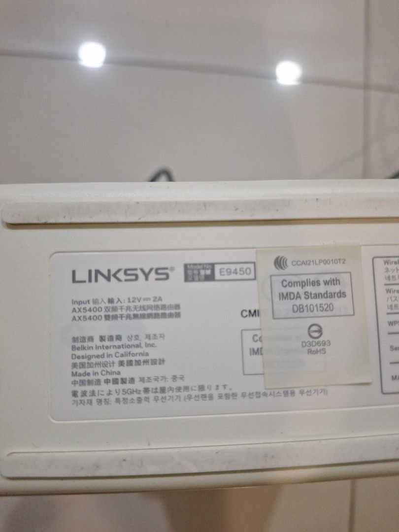 Linksys E9450 WiFi 6 Router, Computers & Tech, Parts & Accessories ...